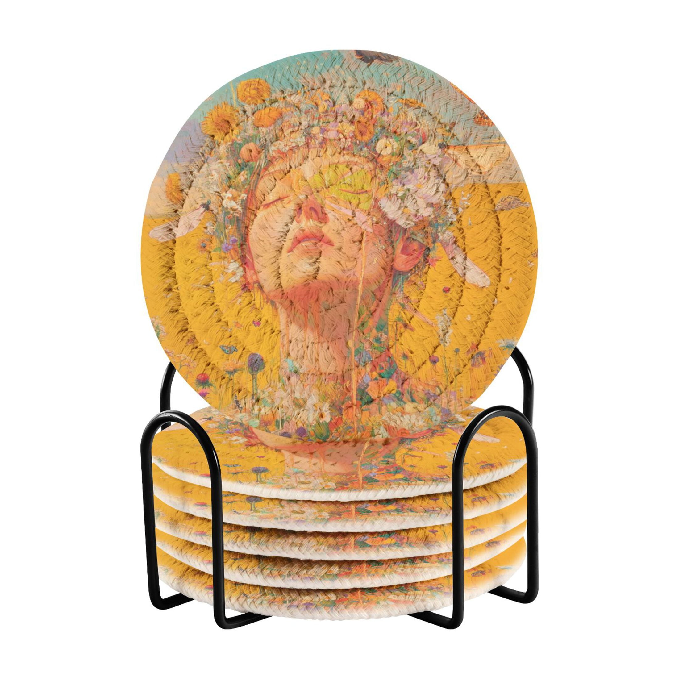 6 Coil Coasters 3.94x3.94x0.24 Inch Water Coasters Drink Coasters with ...