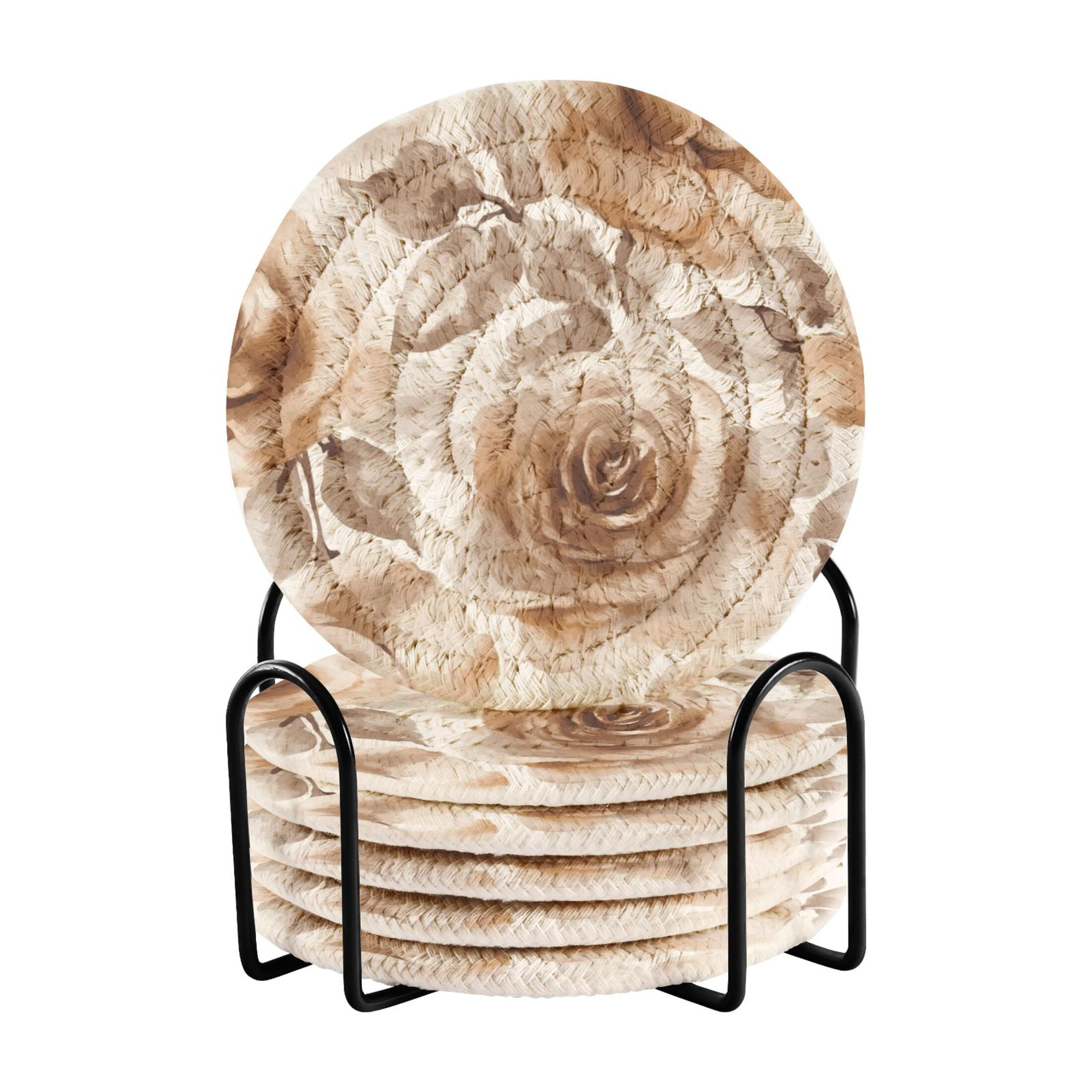 6 Coil Coasters 3.94x3.94x0.24 Inch Water Coasters Drink Coasters with ...