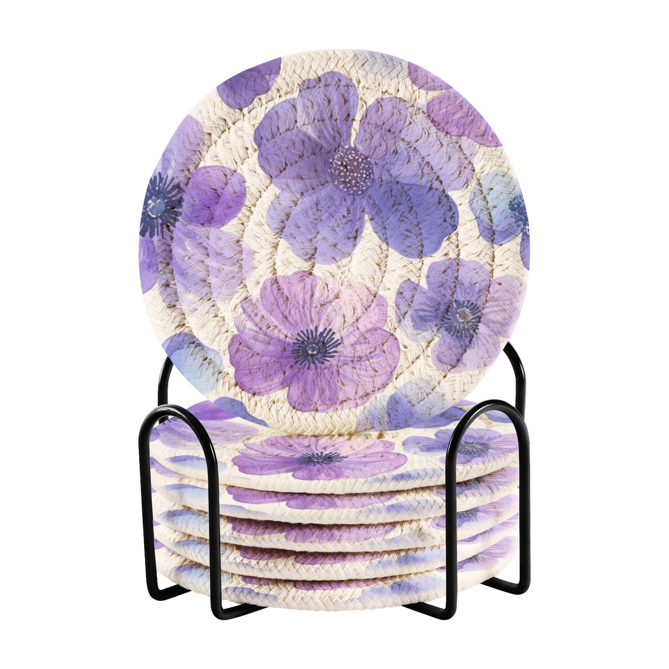 6 Coil Coasters 3.94x3.94x0.24 Inch Water Coasters Drink Coasters with ...