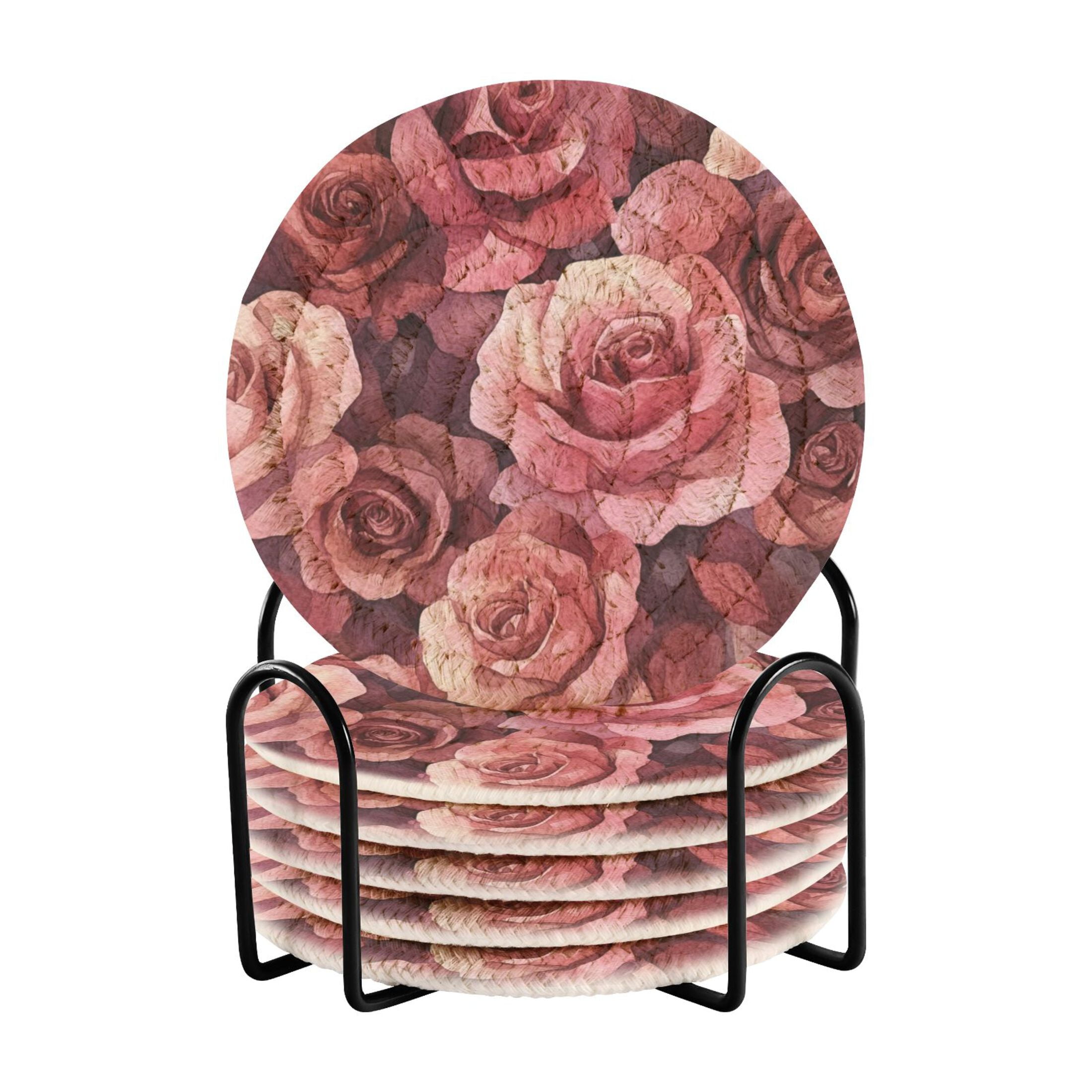 6 Coil Coasters 3.94x3.94x0.24 Inch Water Coasters Drink Coasters with ...