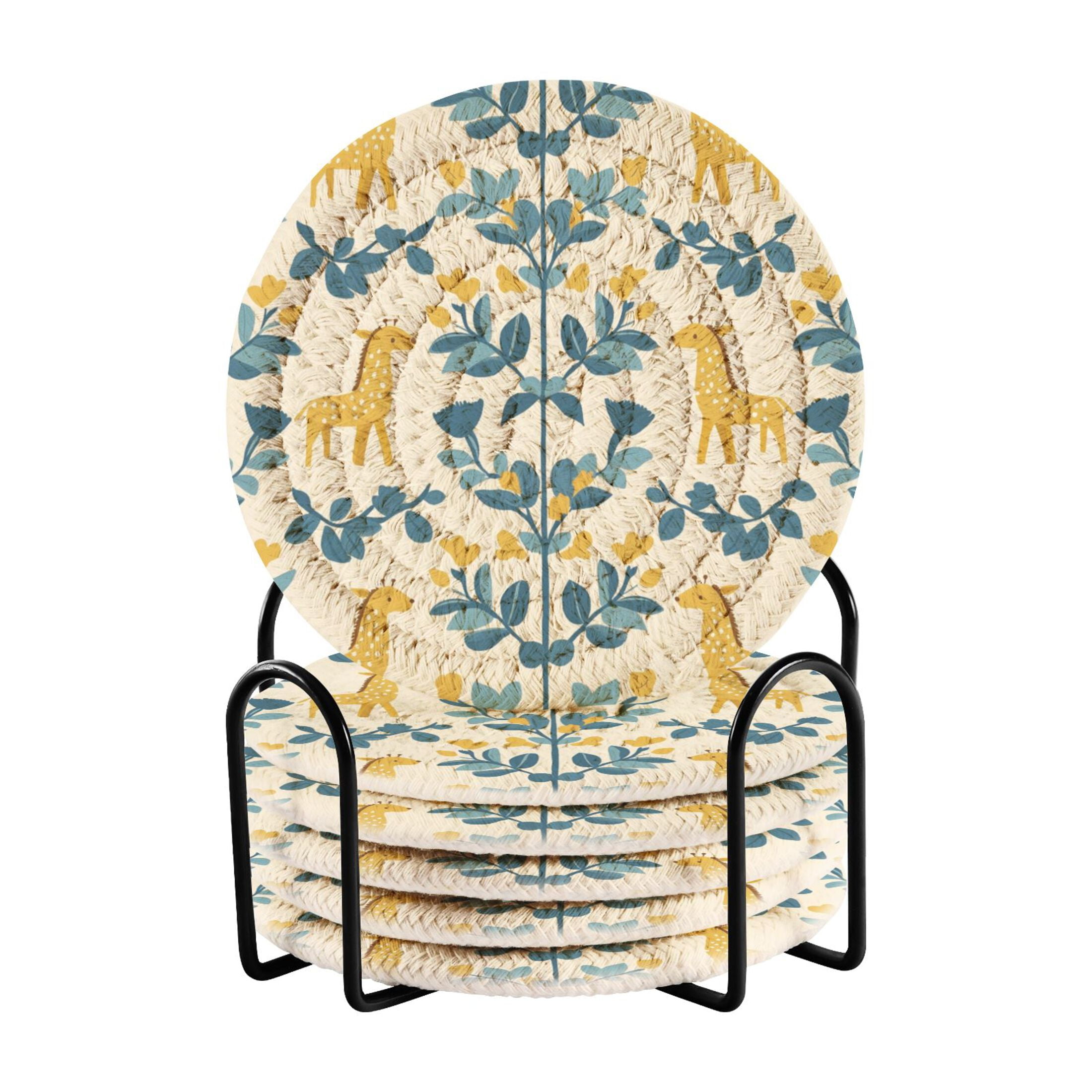 6 Coil Coasters 3.94x3.94x0.24 Inch Water Coasters Drink Coasters with ...