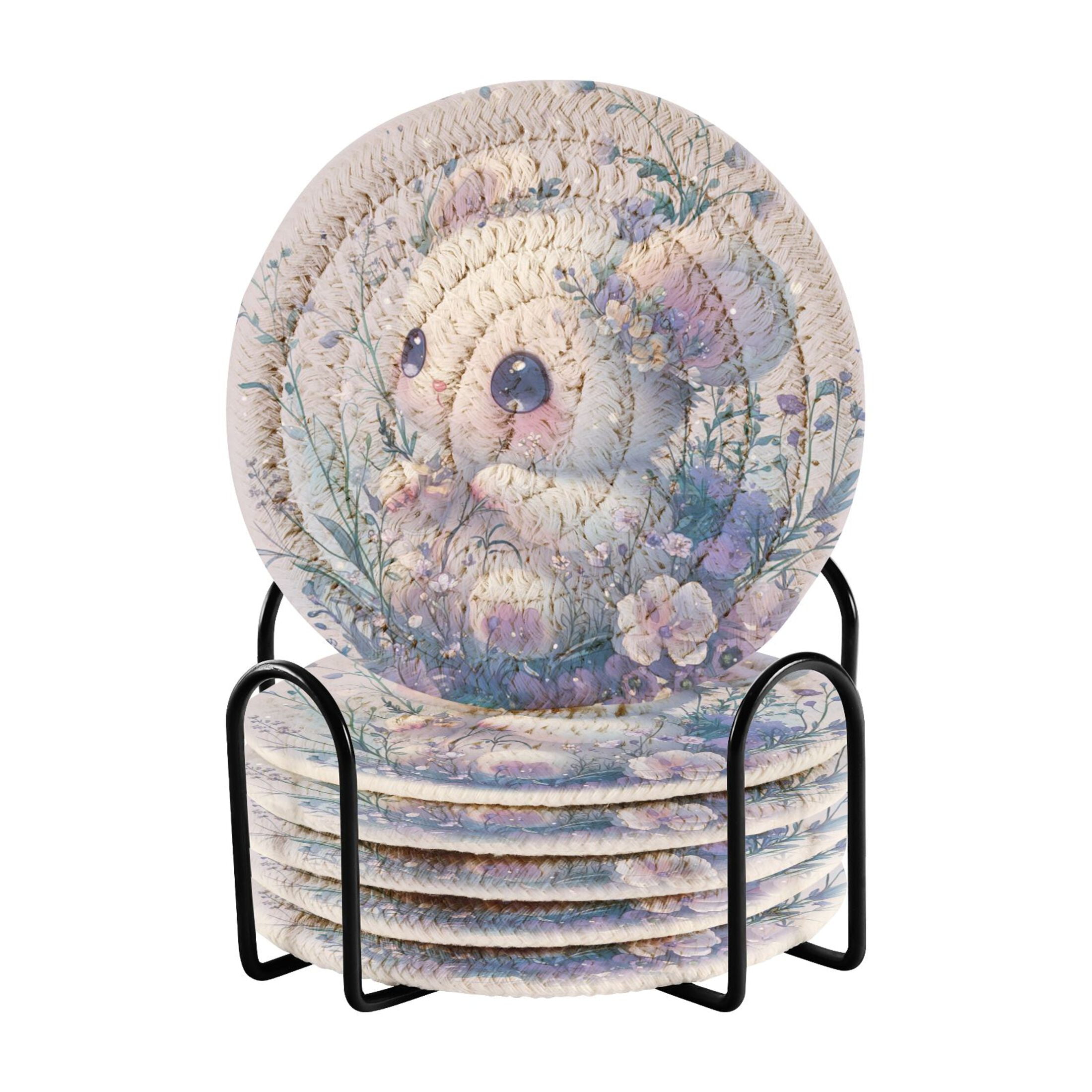 6 Coil Coasters 3.94x3.94x0.24 Inch Water Coasters Drink Coasters with ...