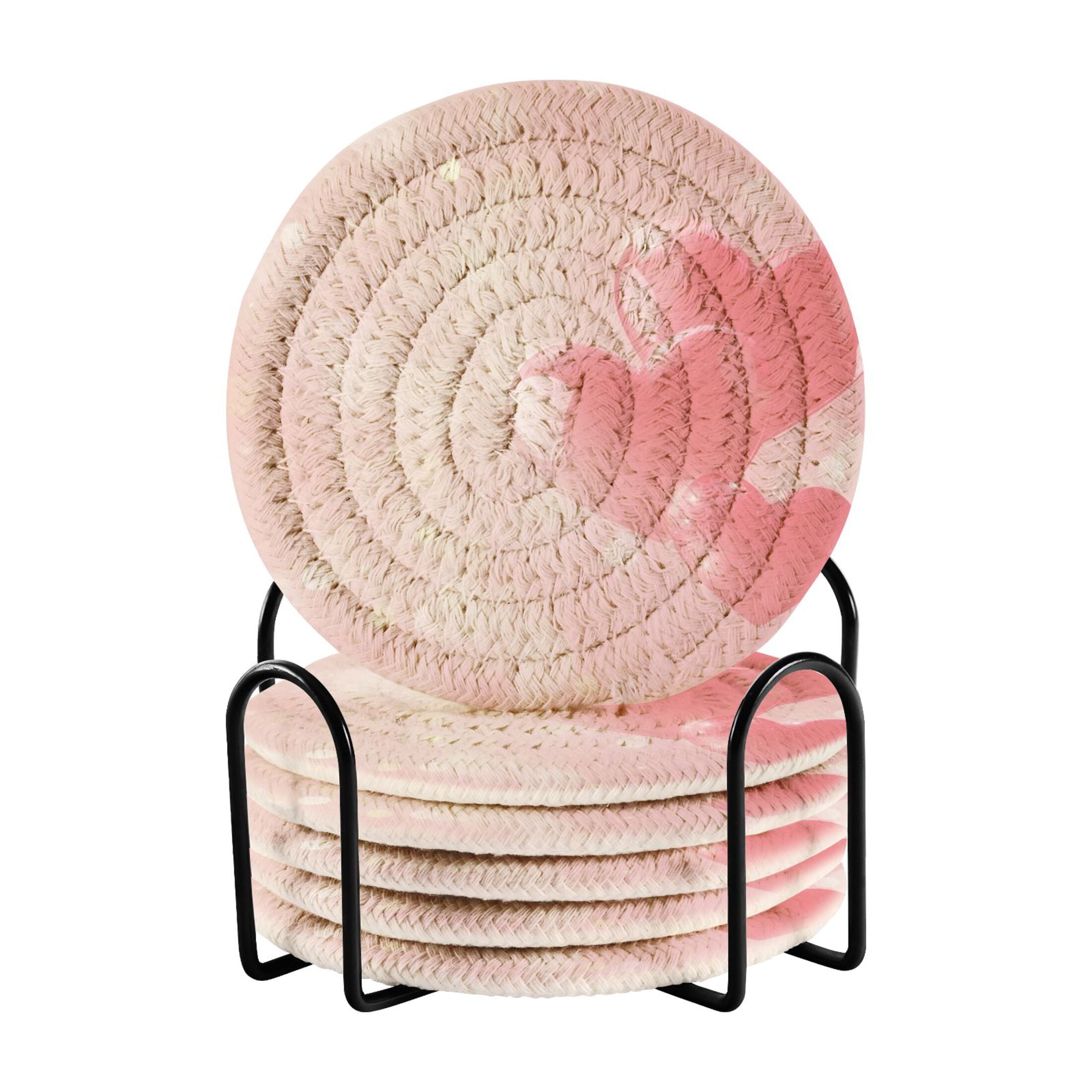 6 Coil Coasters 3.94x3.94x0.24 Inch Water Coasters Drink Coasters with ...