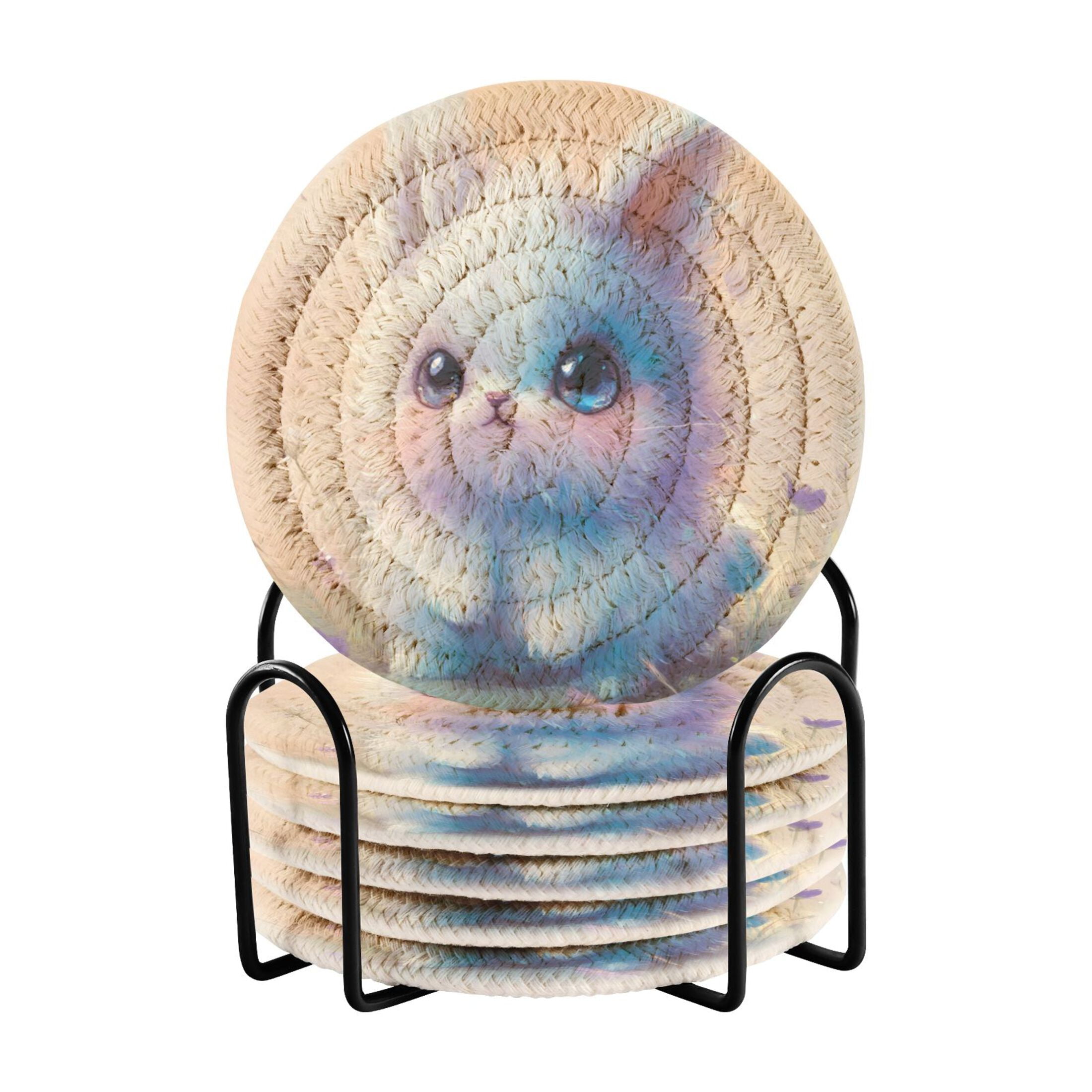 6 Coil Coasters 3.94x3.94x0.24 Inch Water Coasters Drink Coasters with ...