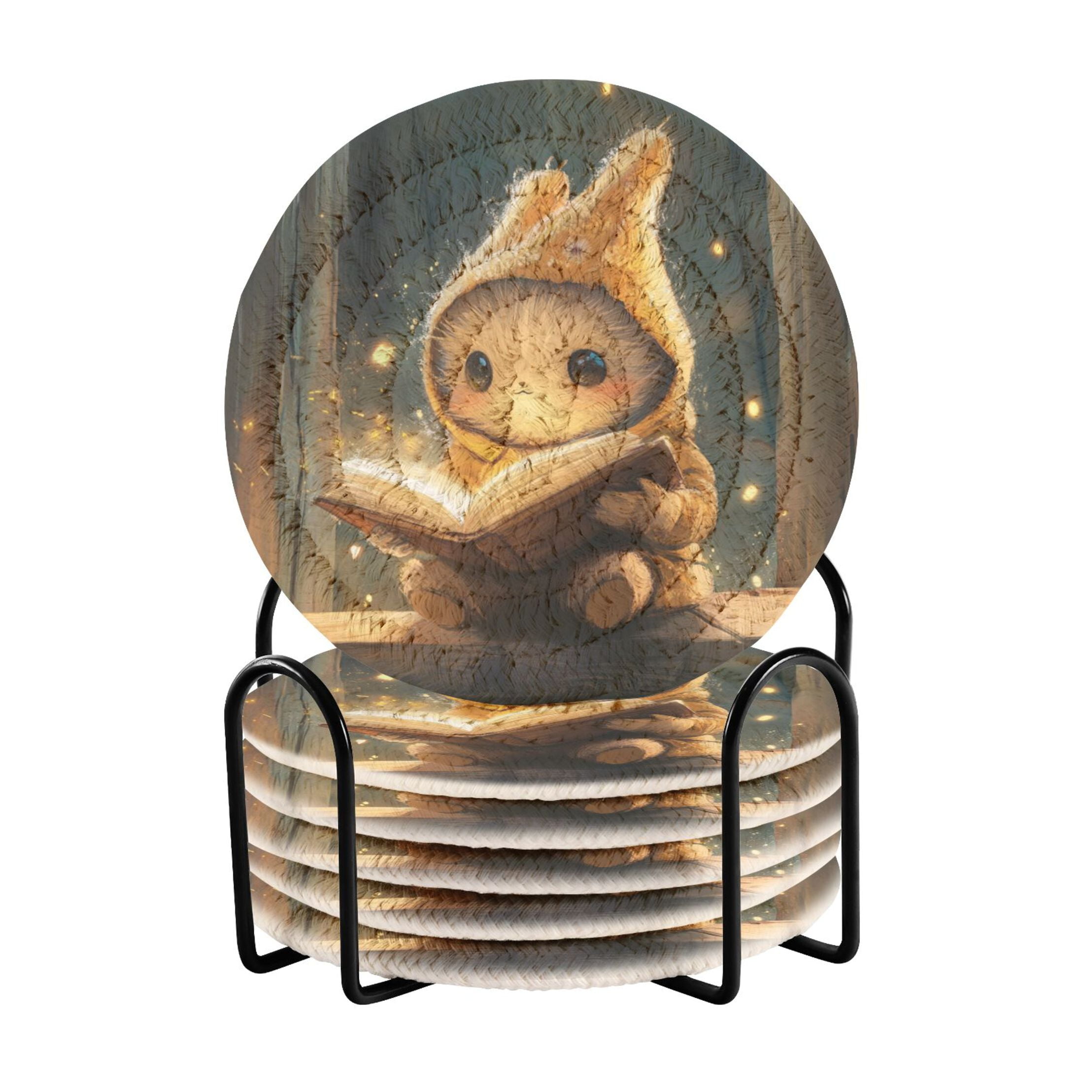 6 Coil Coasters 3.94x3.94x0.24 Inch Water Coasters Drink Coasters with ...