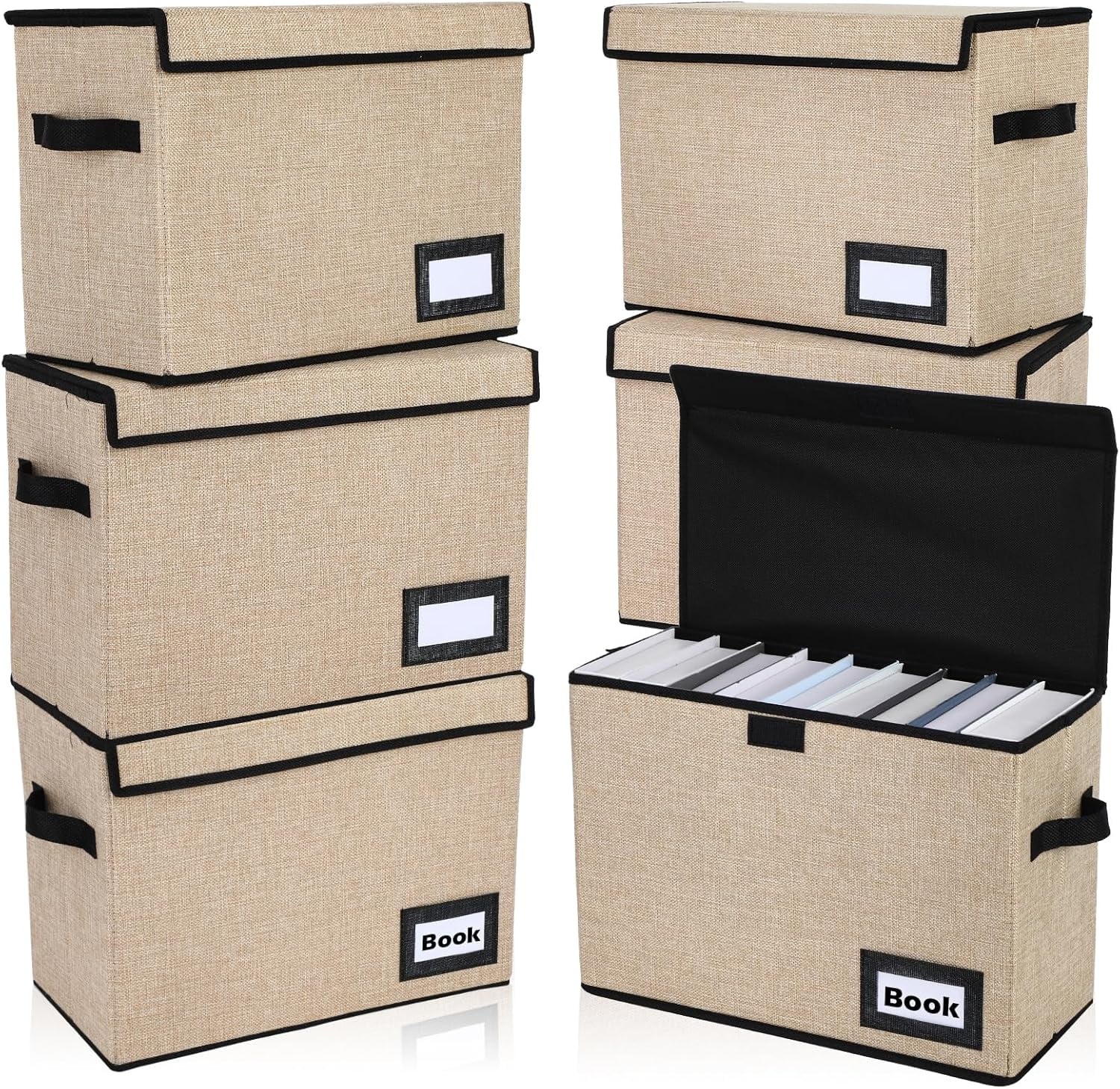 6 Collapsible Comic Book Storage Boxes with Lid, 15.8 x 7.9 x 11.4 Inch ...