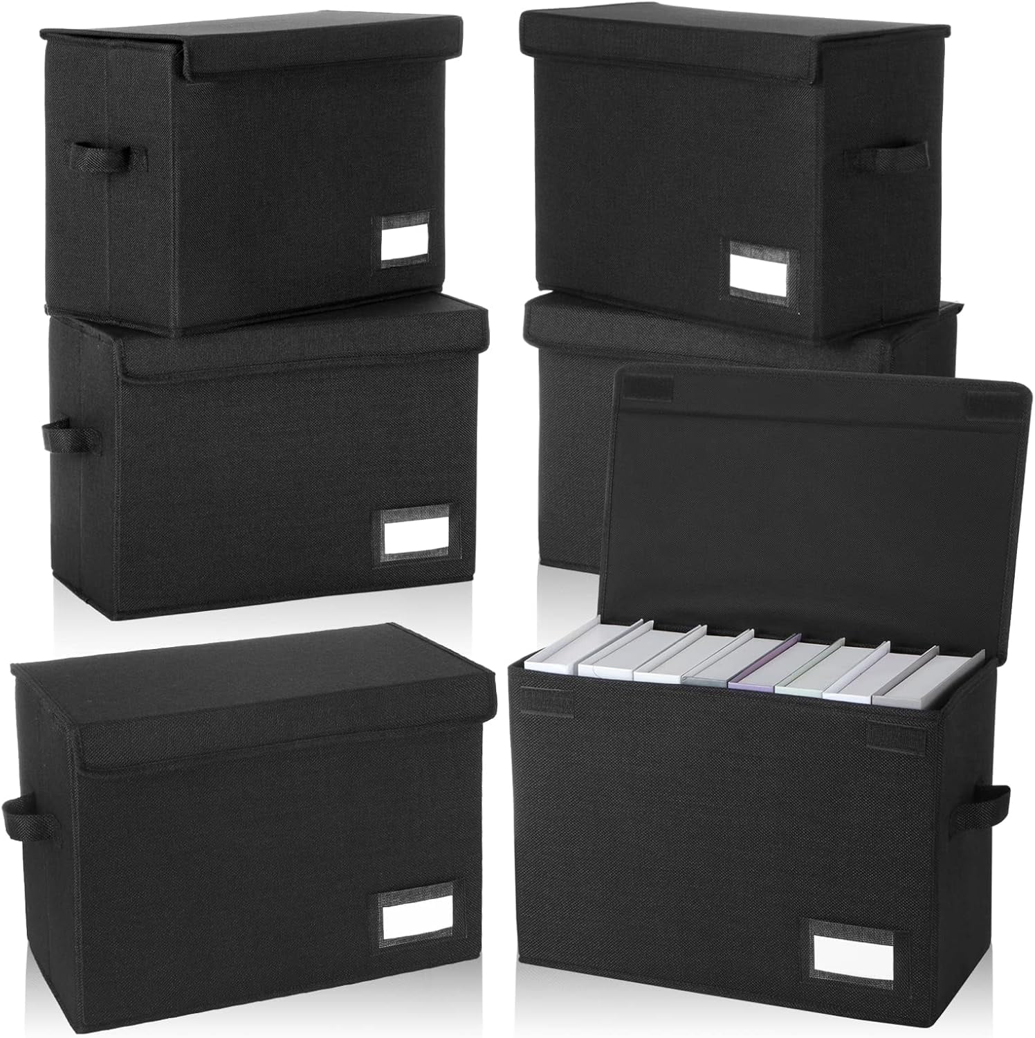 6 Collapsible Comic Book Storage Boxes with Lid, 15.8 x 7.9 x 11.4 Inch ...