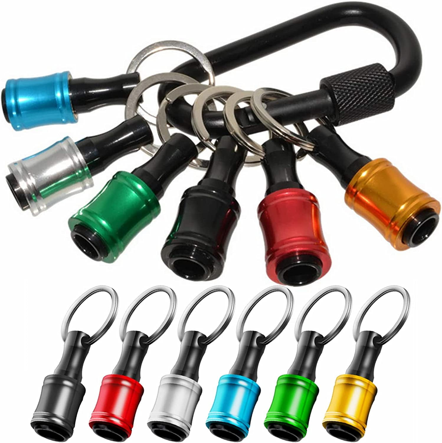6 Color Drill Extension Bit Holder, 1/4inch Hex Shank Aluminum Alloy ...