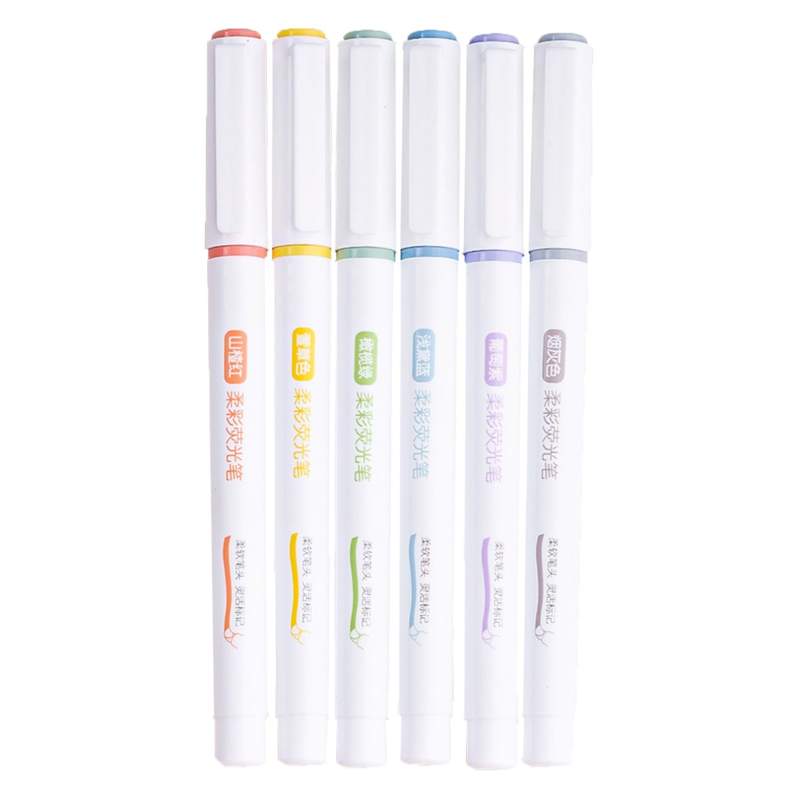 6-Color Fluorescent Highlighter Set Creative Marker Pens,Pastel Colored ...