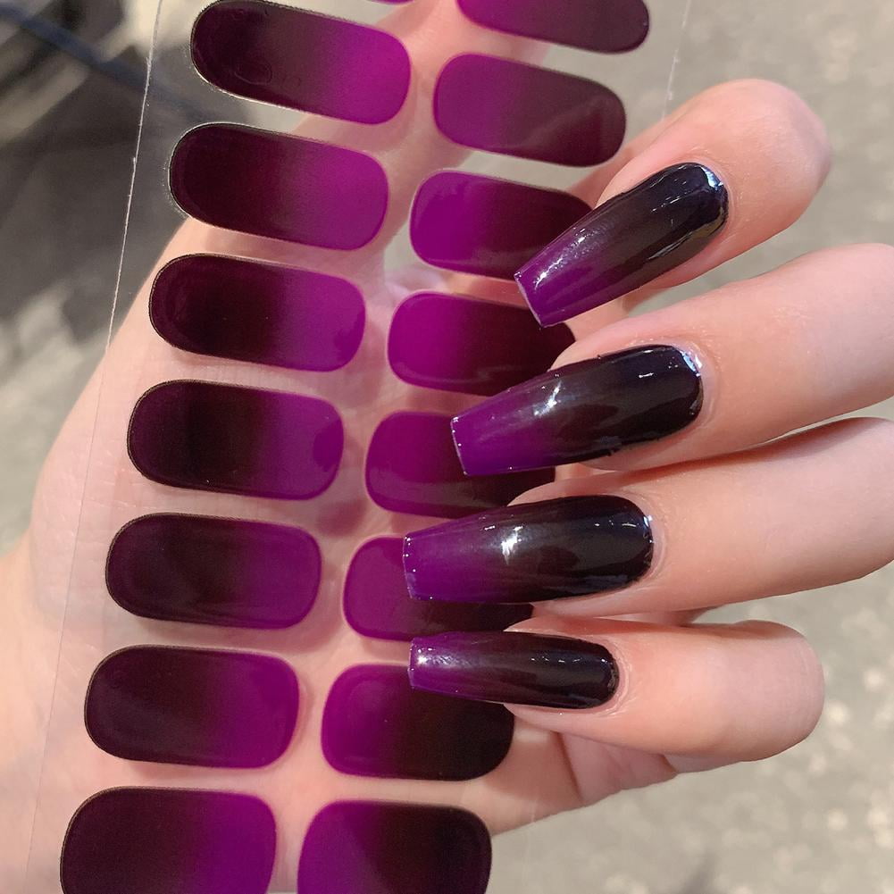 6 Color Gradient Nail Art Set - 16pcs Nail Paste Kit, Easy Application ...