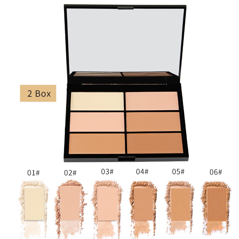 6 Color Highlighter Face Powder Kit Concealer Bronzer Makeup,Powder ...