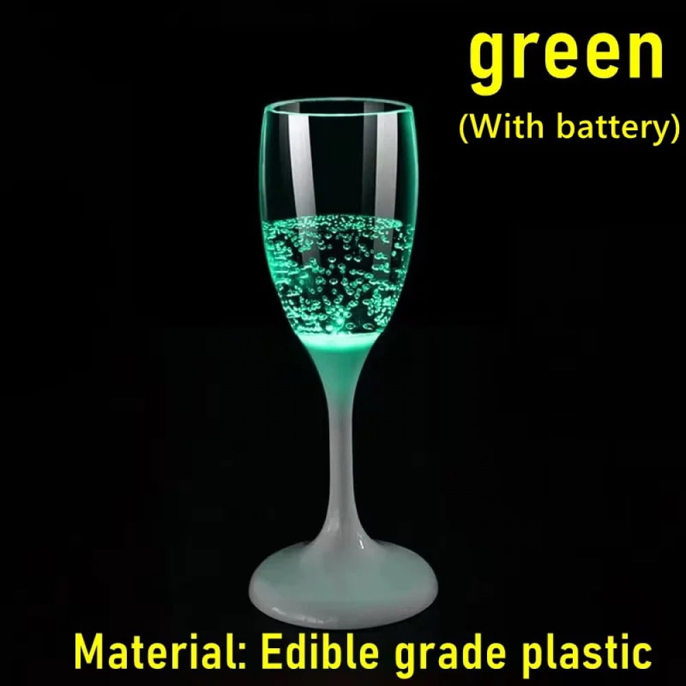 6 Color LED Automatic Flashing Cups Multi-color Light Up Mugs Wine Beer ...