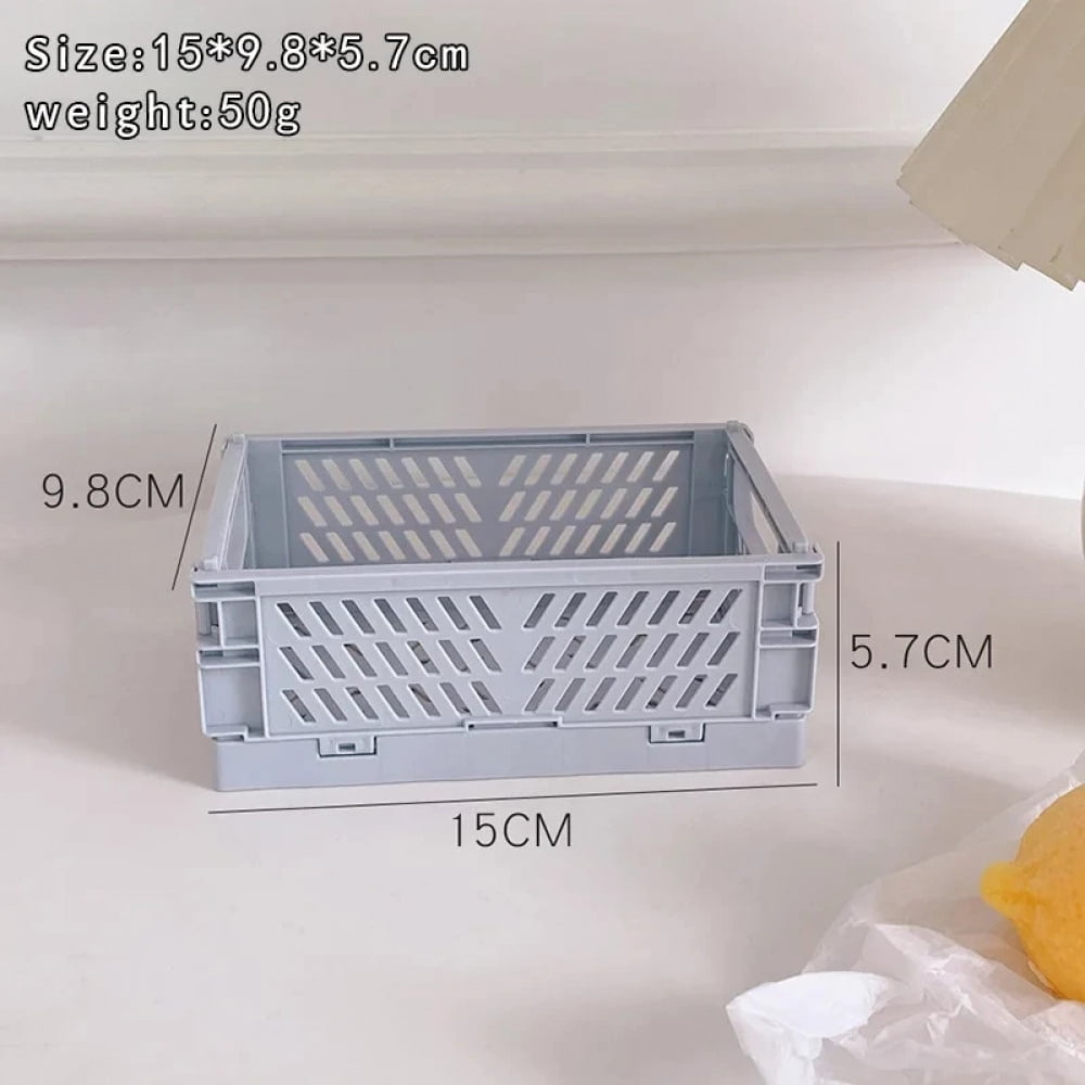 6 Color Organizing Storage Baskets Case Folding Student Desktop Basket ...