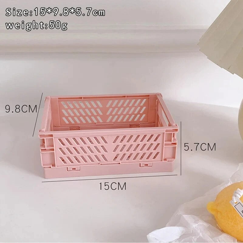 6 Color Organizing Storage Baskets Case Folding Student Desktop Basket ...