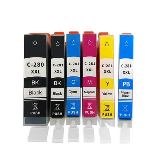 6 Color Photo And Document Inks Cartridges For PGI280 CLI281 XXL ...