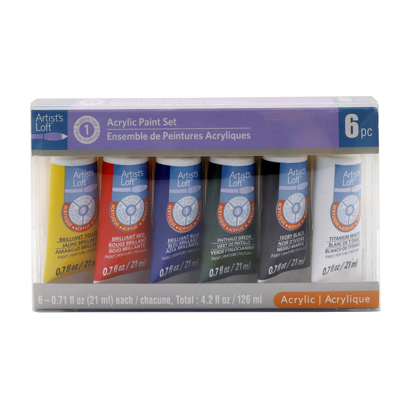 6 Color Primary Acrylic Paint Set by Artist's Loft™ 0.7fl.oz, 6pc ...