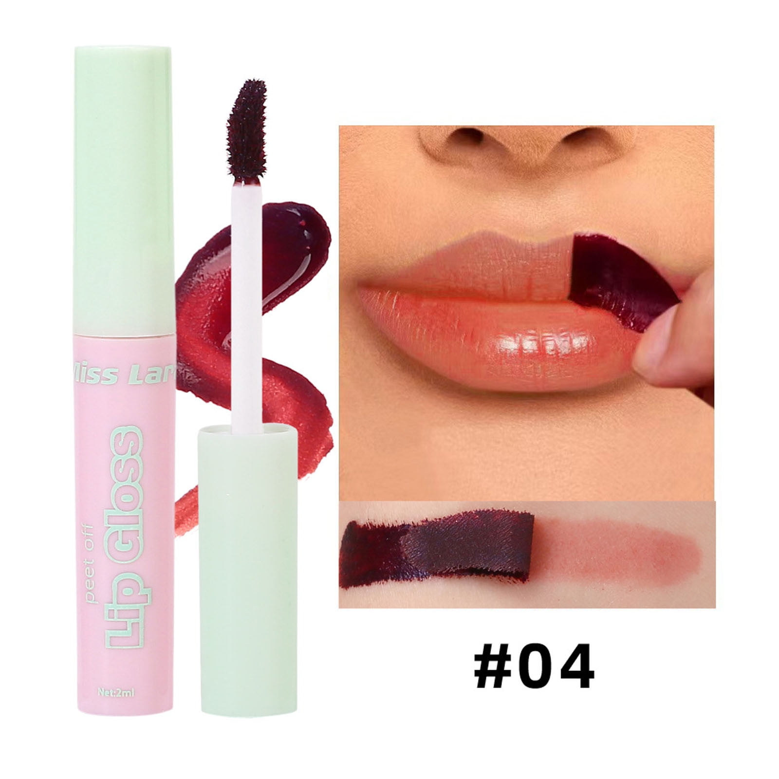 6-Color Tear-Off Lip Gloss Set, Long-Lasting No Fading Lip Stain with ...