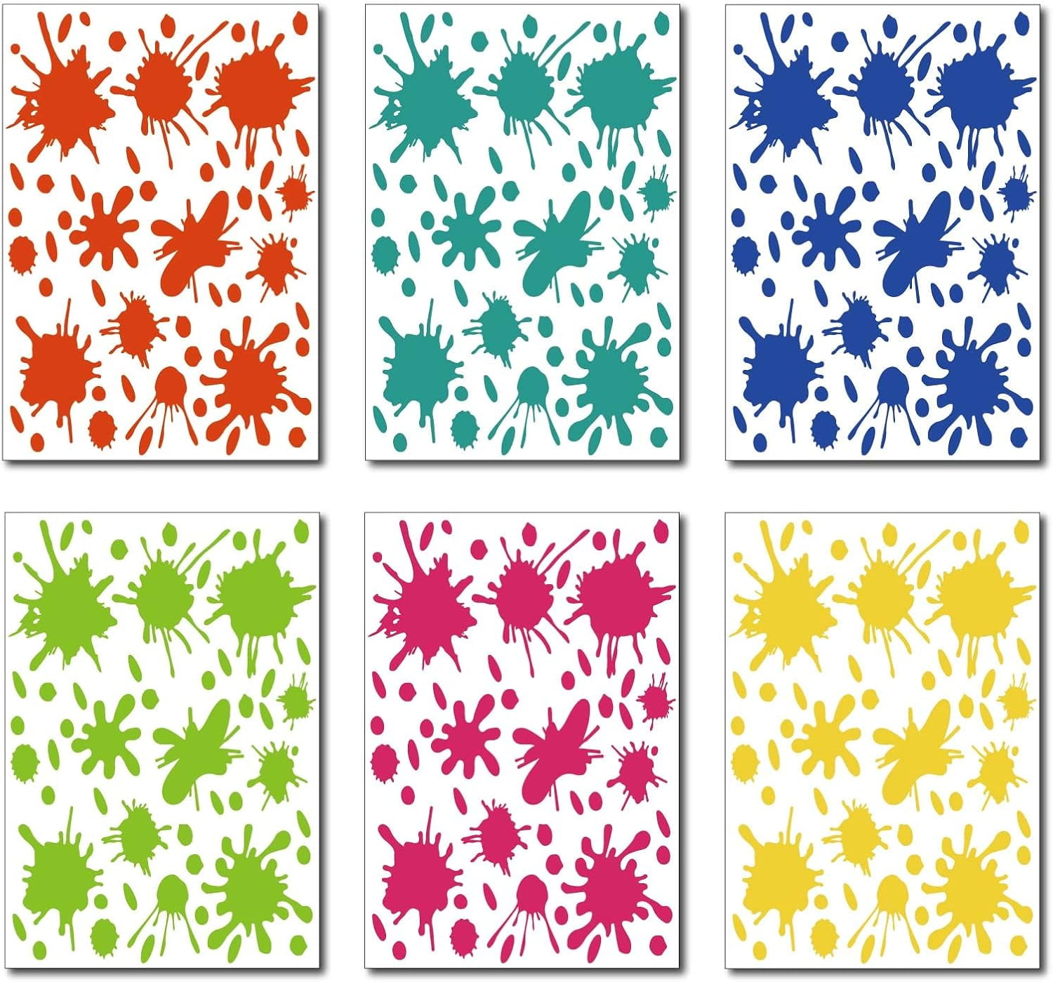 6 Color Wall Decals Stickers Multicolor Paint PVC Plastic Self-Adhesive ...
