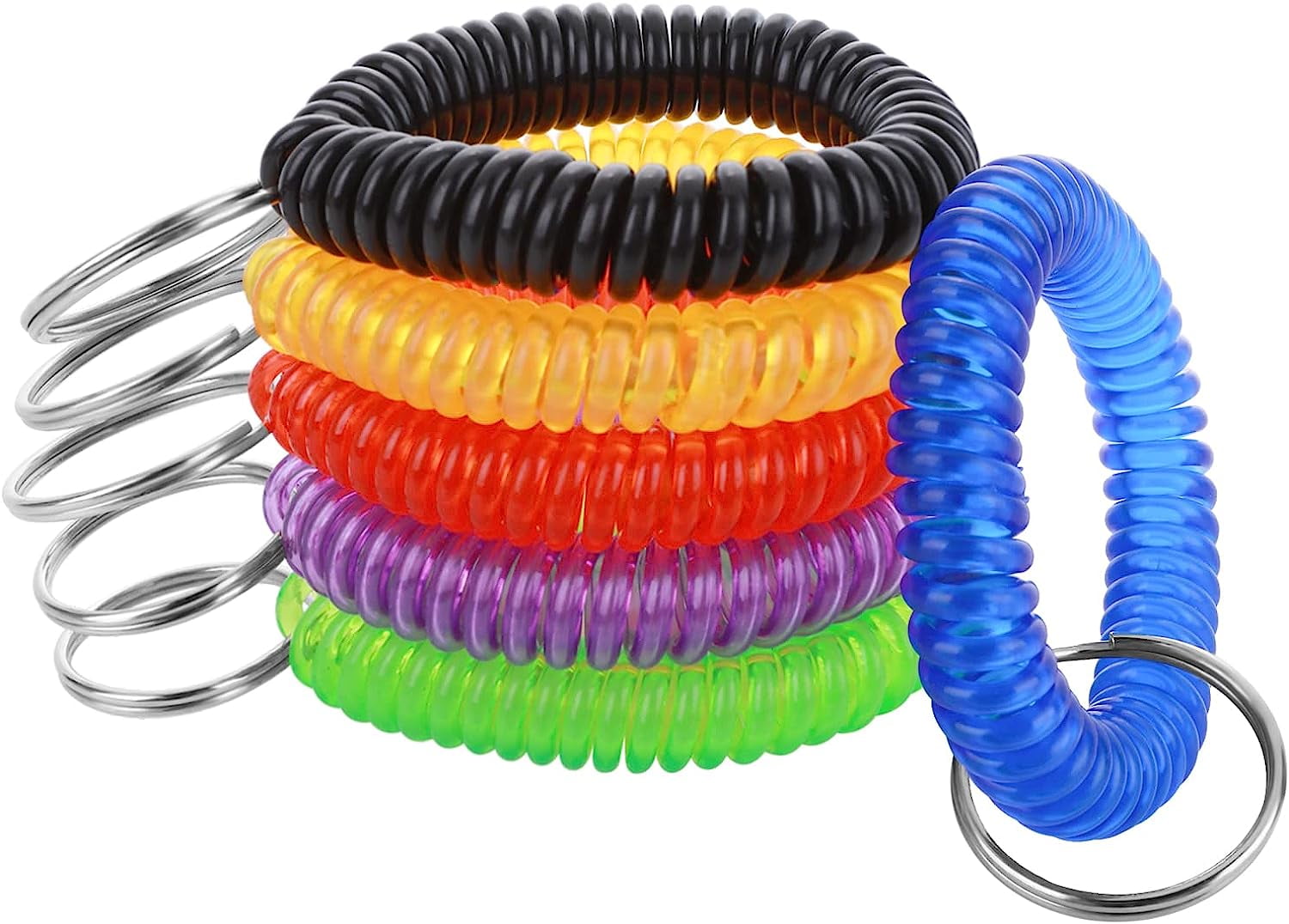 "Guuyoo Stretchy Plastic Spiral Wristband Keychain, 6 Colors, Elastic ...