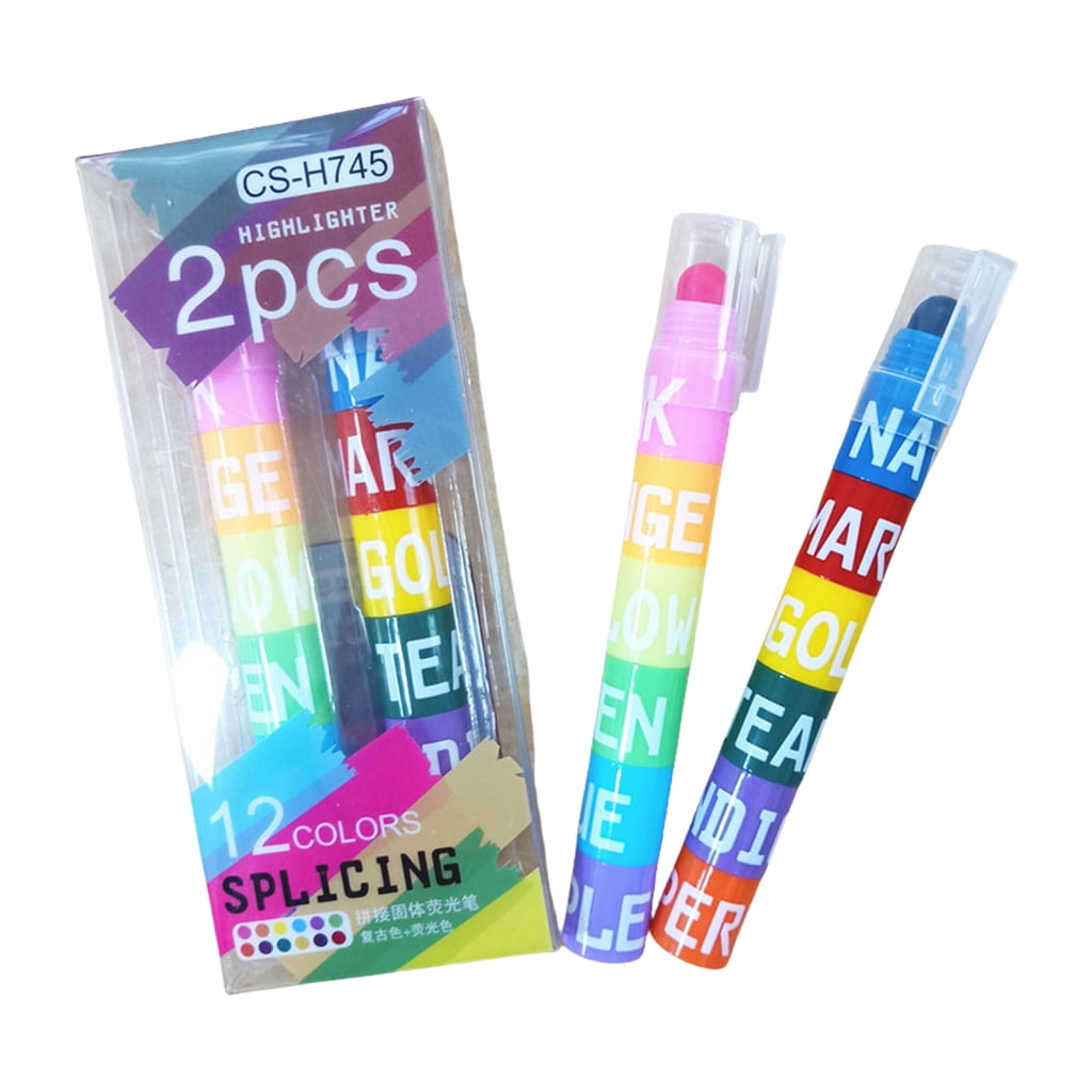6-Color-in-1 Highlighter Pen for Color Coding Broad Tip Marker Pen for ...