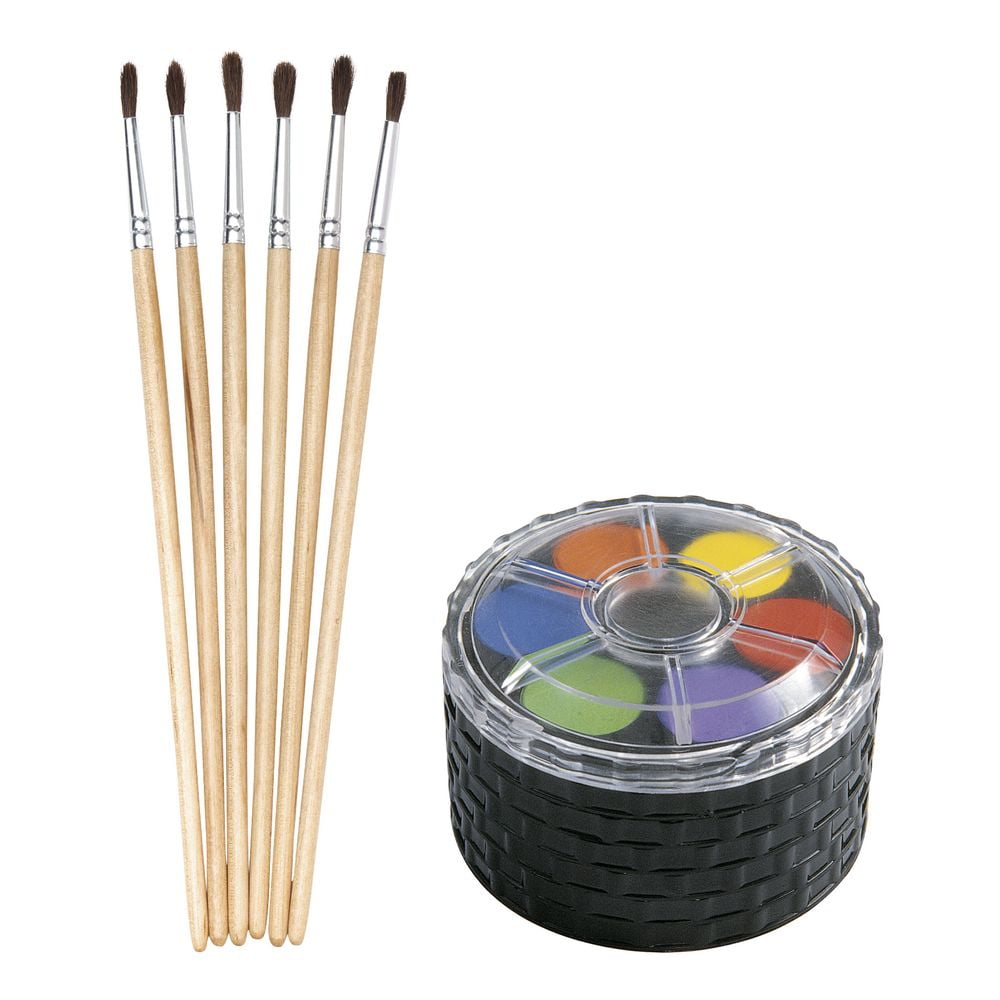 6 Colorations Watercolor Palettes and BONUS 6 Watercolor Brushes ...