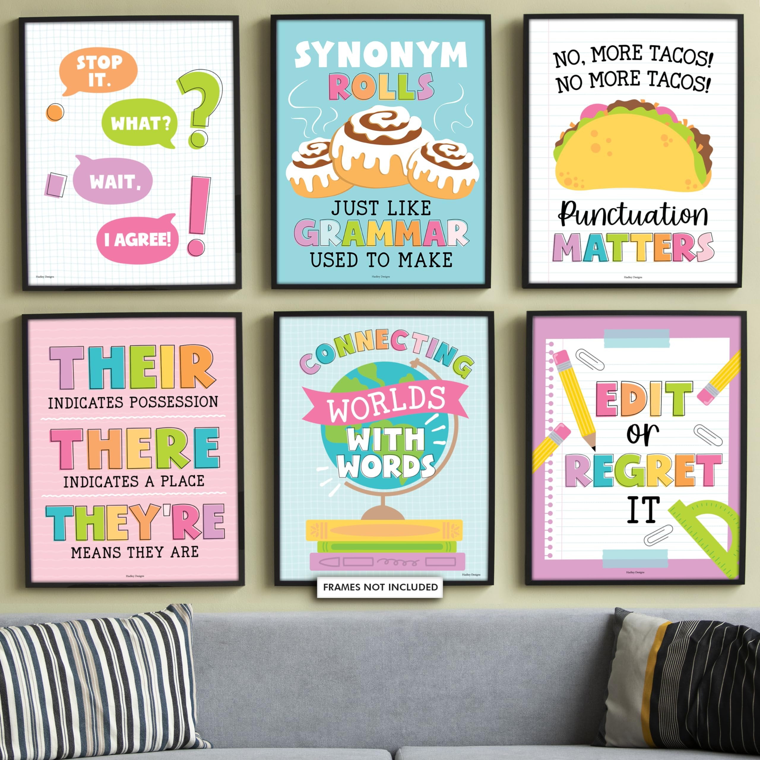 6 Colorful English Classroom Decor Middle School - English Classroom ...