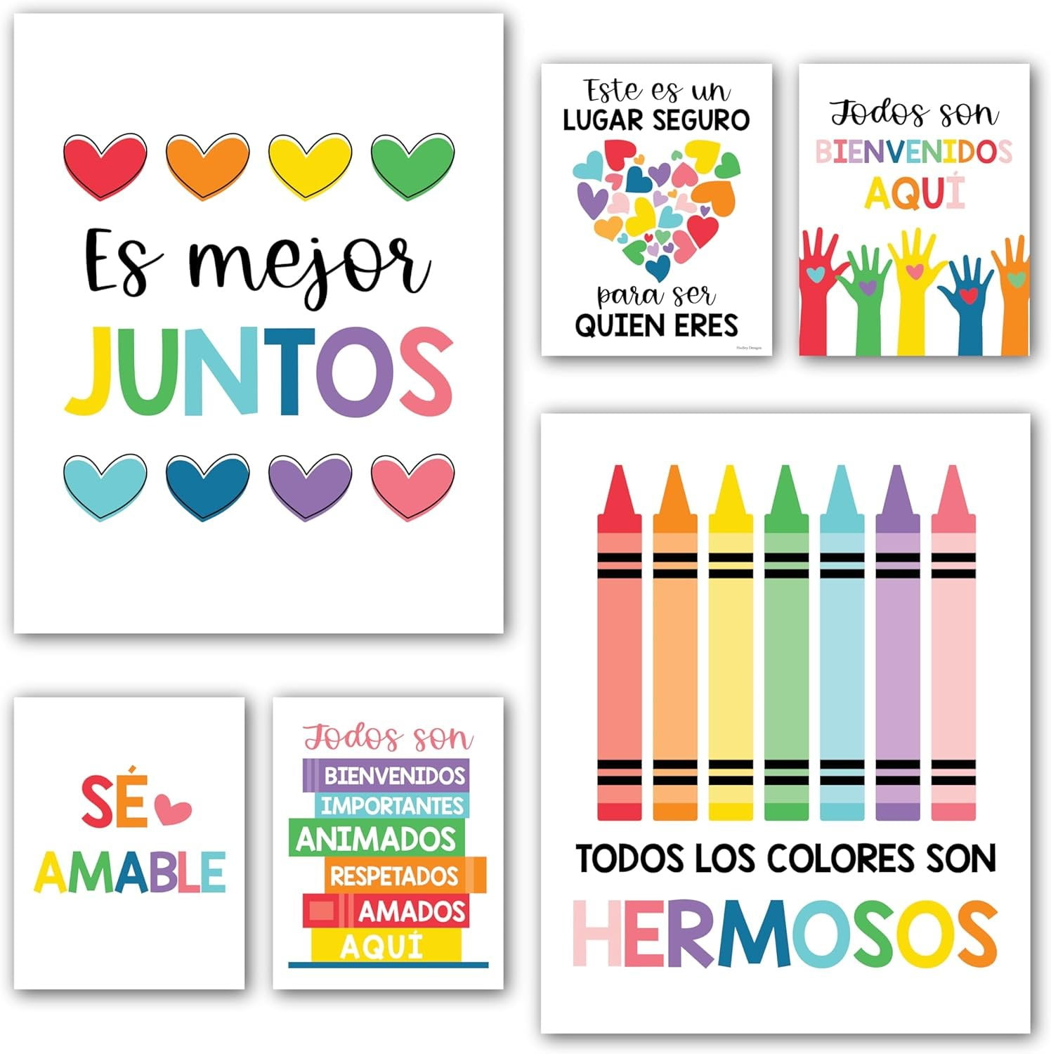 6 Colorful Spanish Classroom Decorations - Spanish Classroom Posters ...
