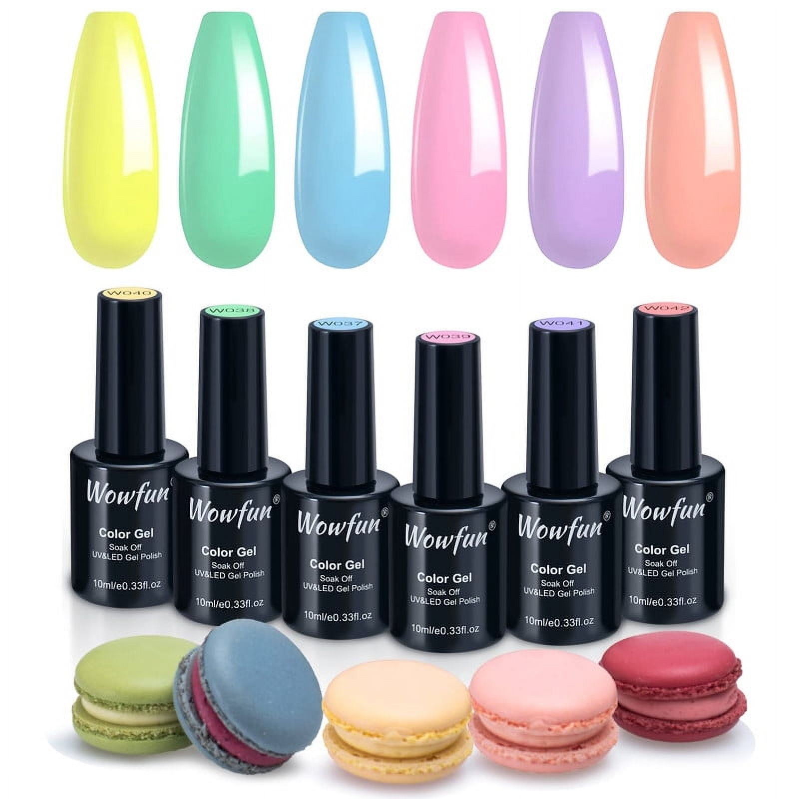 Wowfun 10ml Gel Nail Polish Kit 6 Colors Spring Summer Soak Off Macaron ...