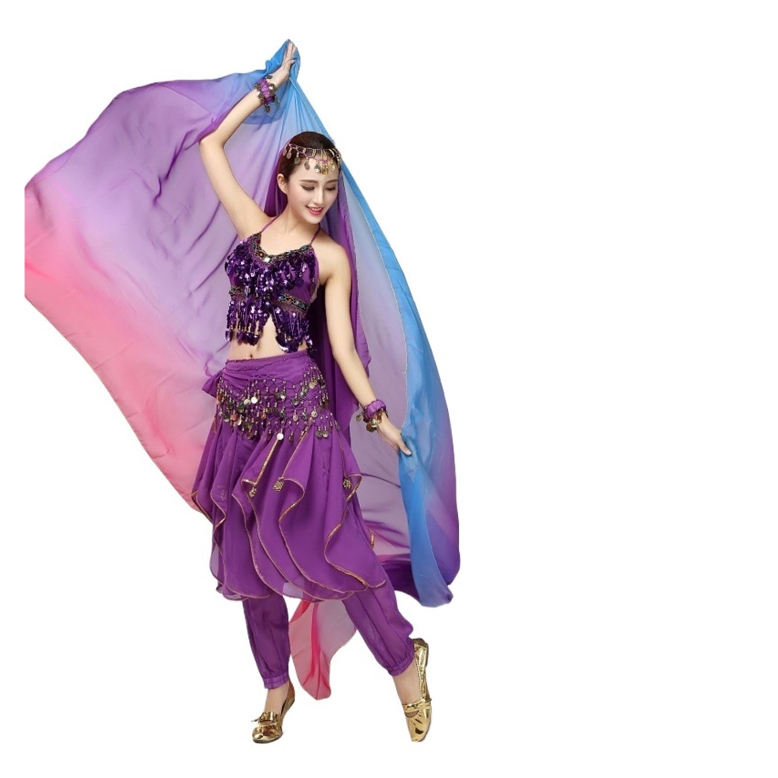6 Colors Belly Dance Veil 220cm*120cm Silk-like Dancing Scarf Shawl For ...