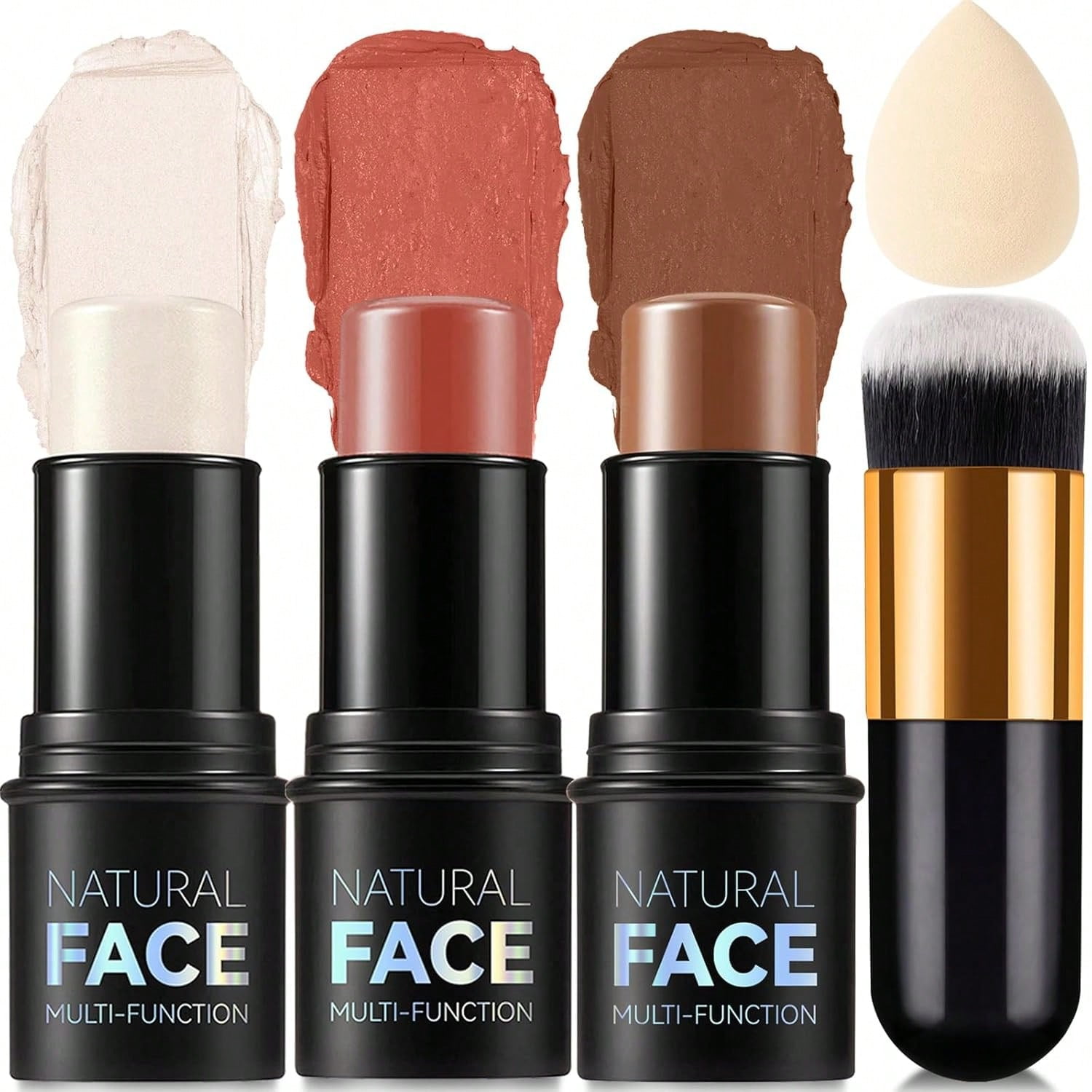 6 Colors Cream Contour Stick Makeup Kit,Shades With Highlighter,Blush ...