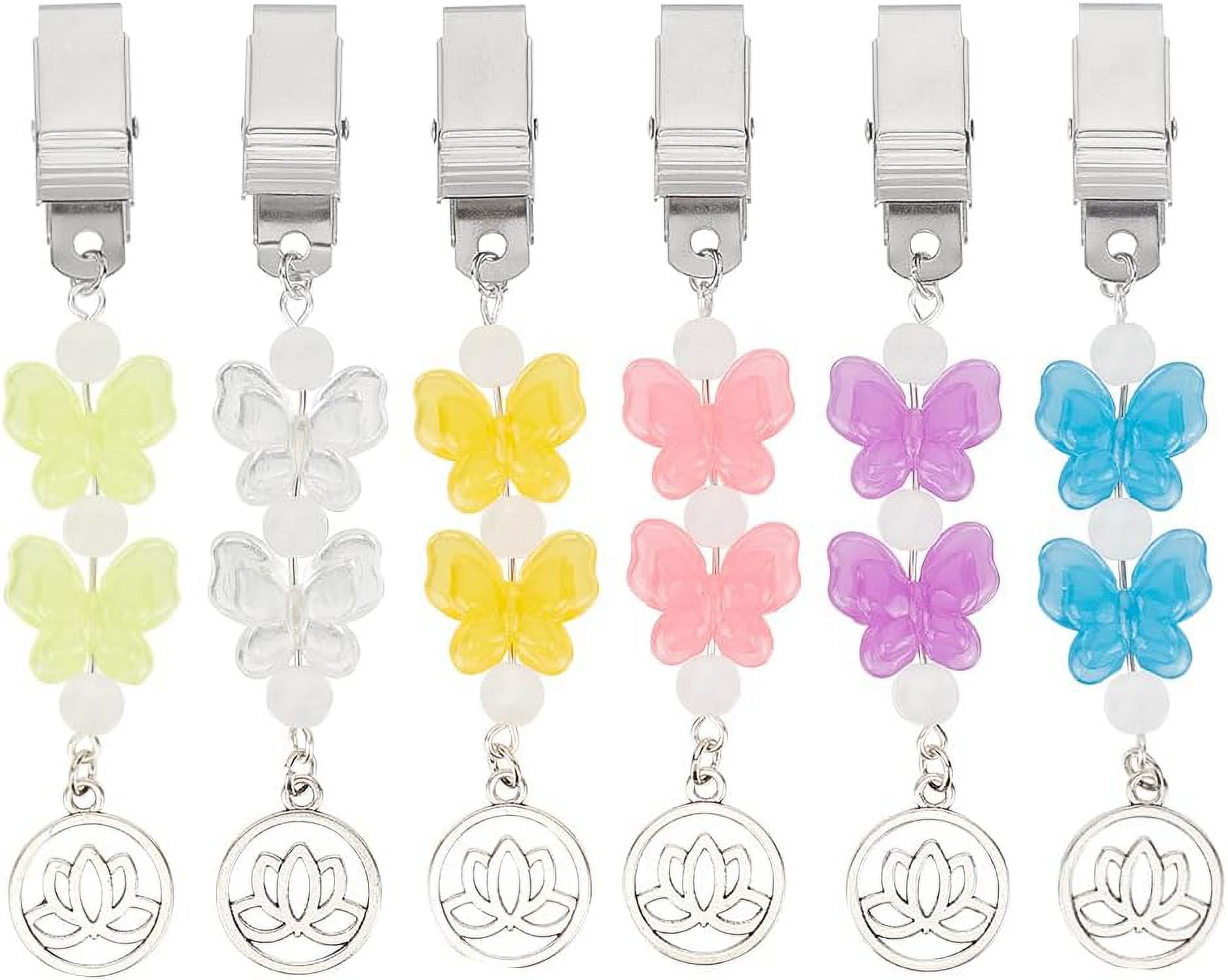 6 Colors Credit Card Puller Acrylic Butterfly Beaded Credit Card Clips ...