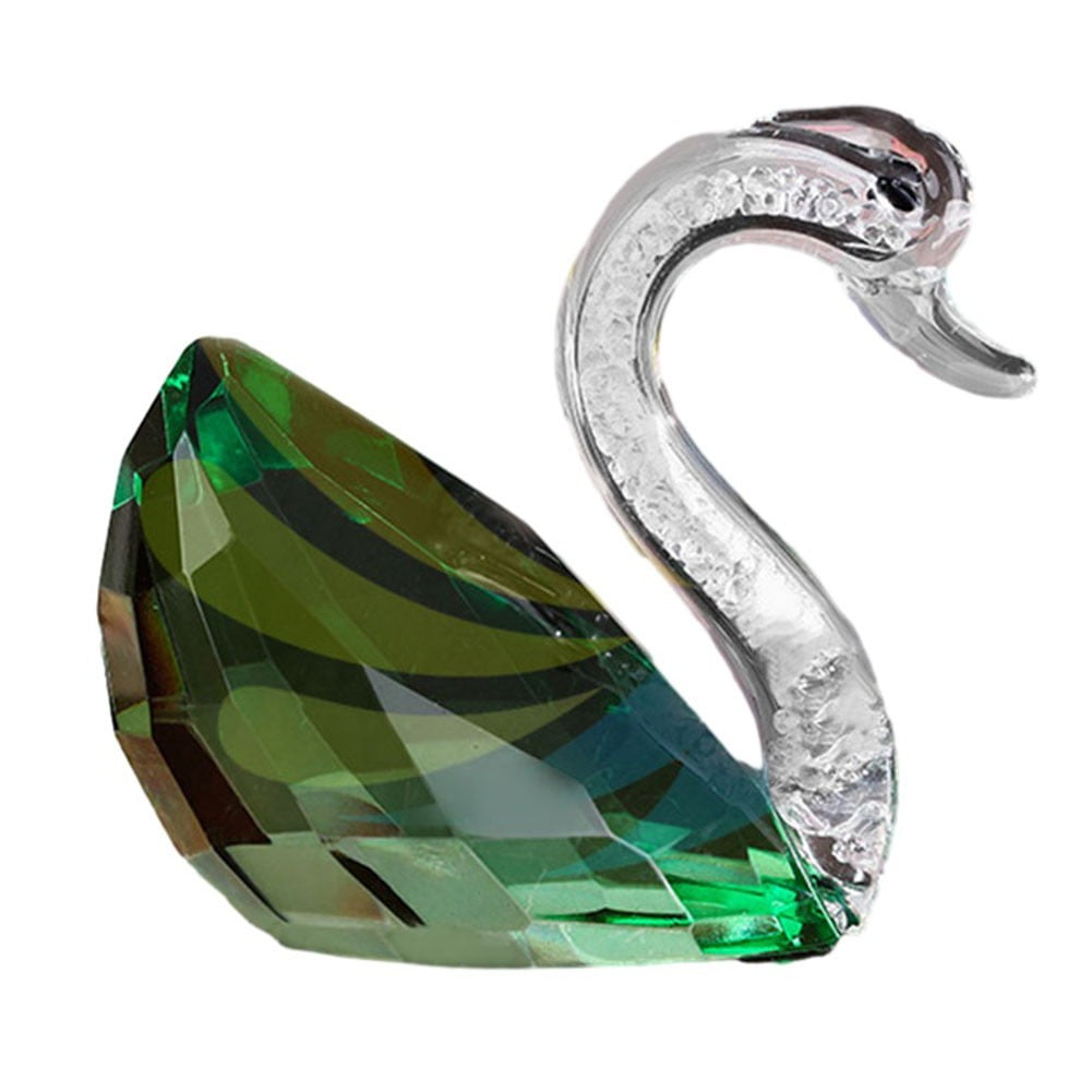 6 Colors Cute Swan Crystal Glass Figurine Collection Diamond Swan ...