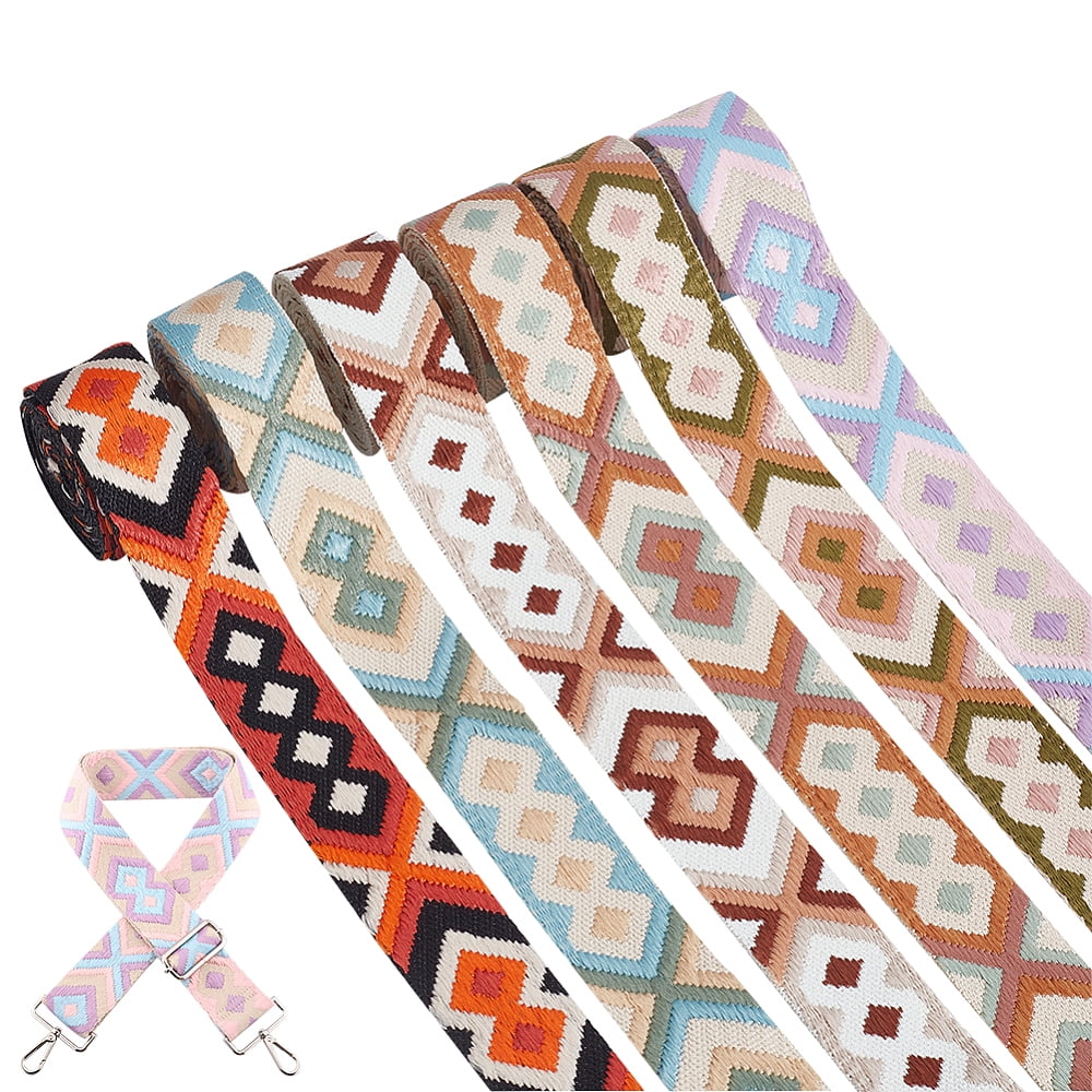 6 Colors Flat Embroidery Rhombus Polyester Ribbons 12 Yards Embroidery ...