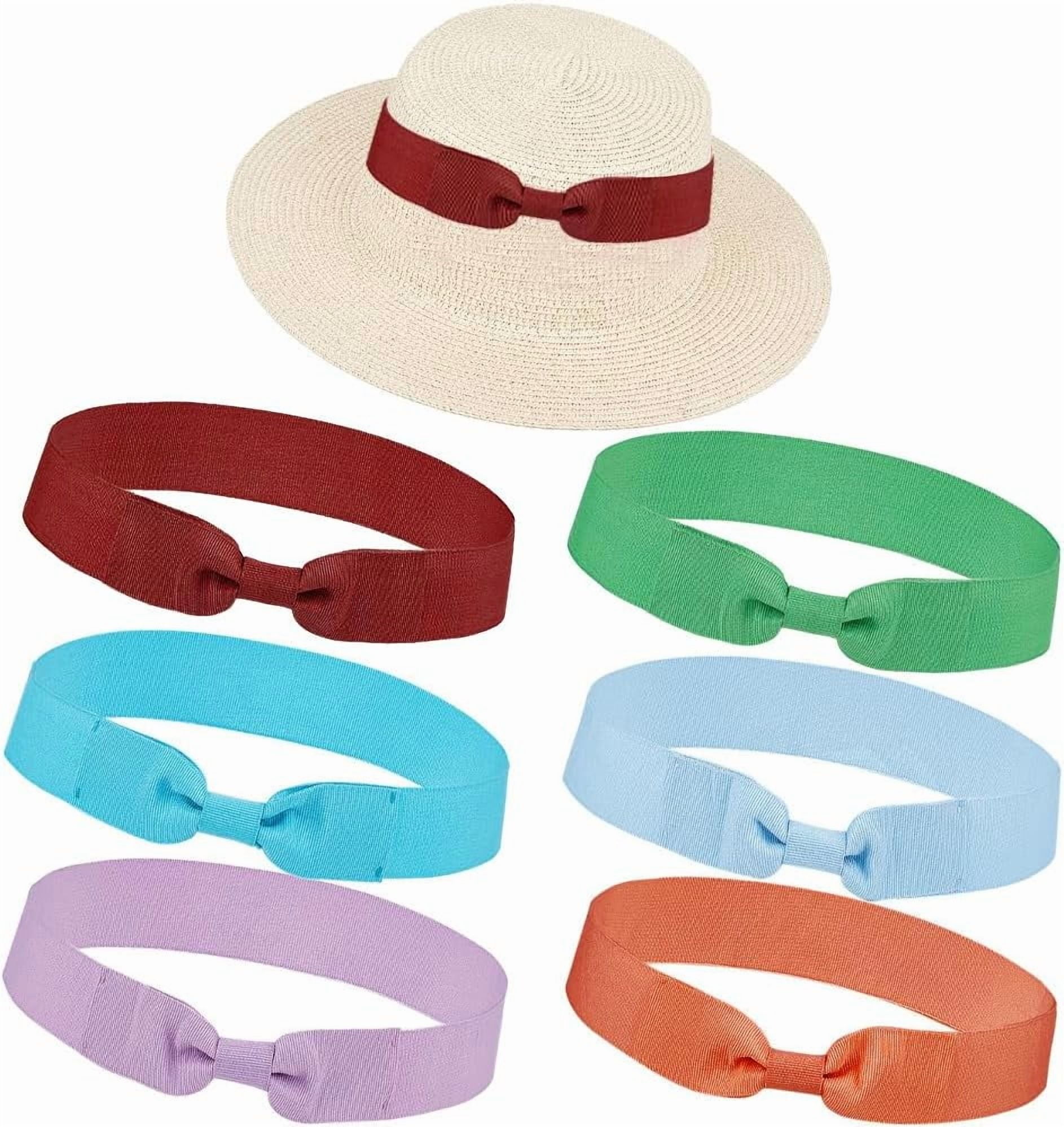 6 Colors Hat Ribbon Band Stretchable Polyester Bowknot Hat Belt Fedora ...