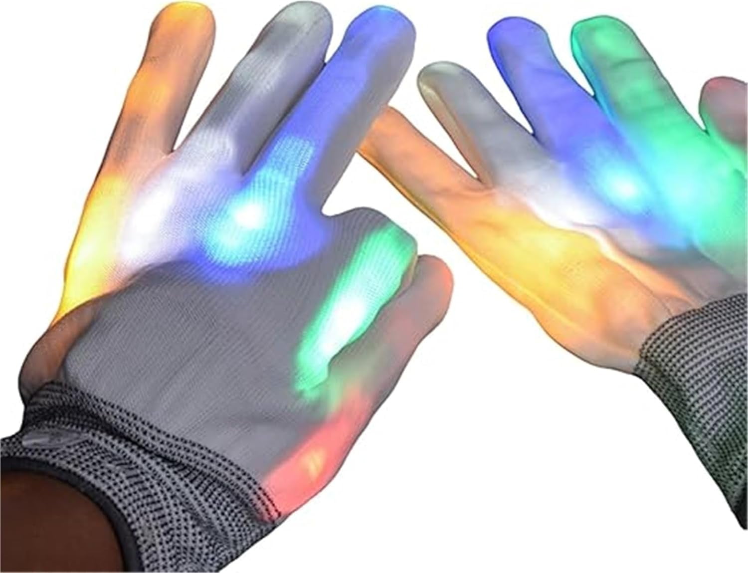 6 Colors LED Rave Glove, Finger Gloving Light Gloves with Glittery ...