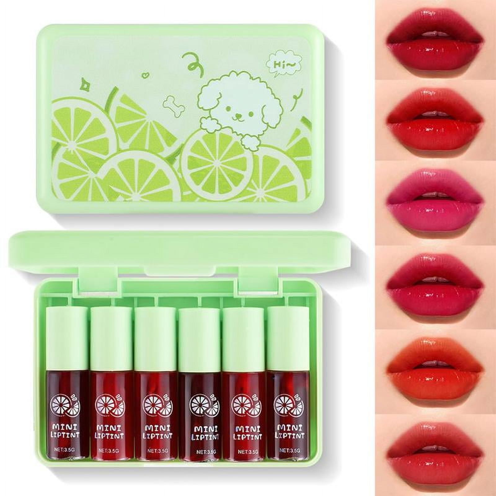 6 Colors Lip Tint Stain Mini Liquid Lipstick, Lip Gloss Moisturizing ...