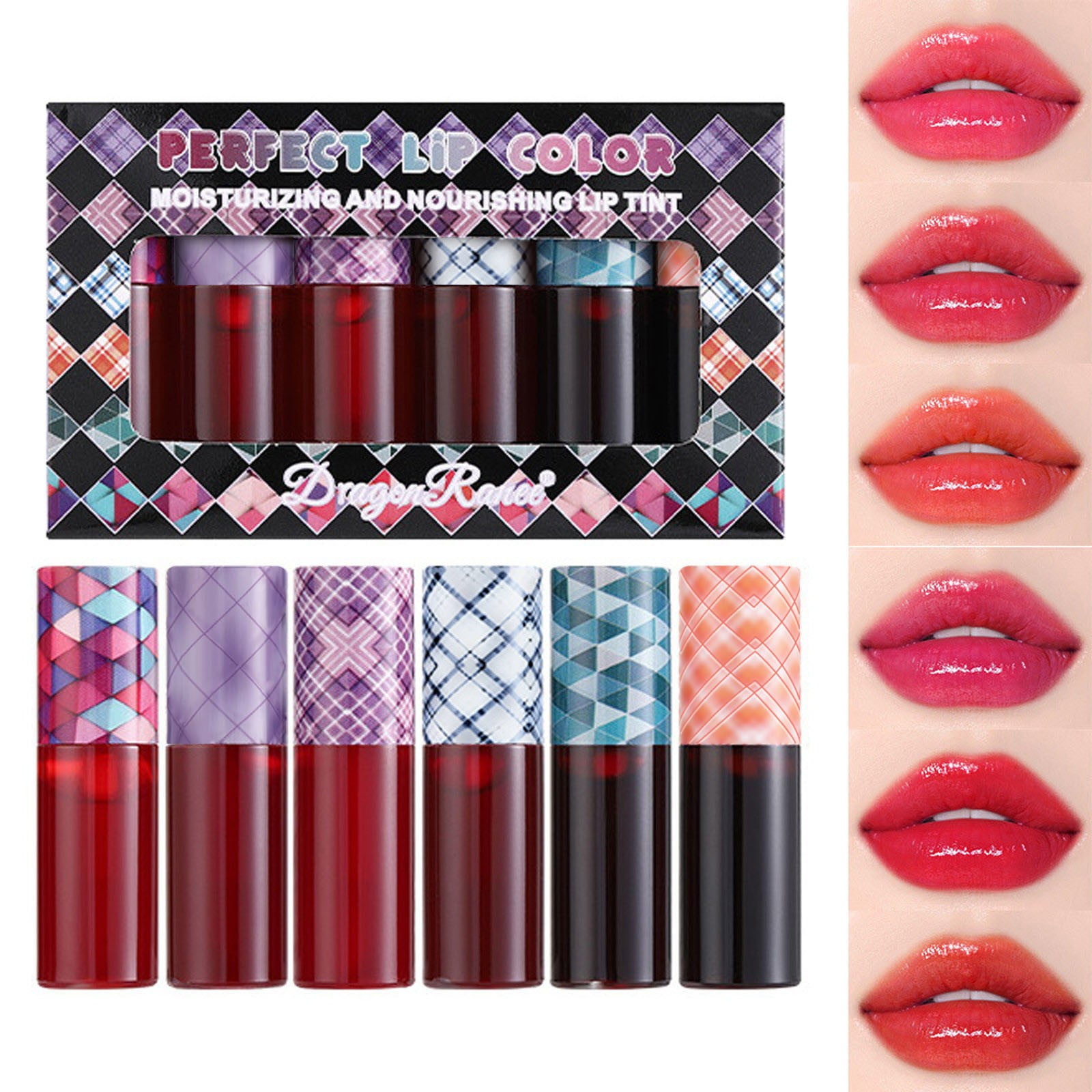 6 Colors Lip Tint Stain Set Lip Stain Long Lasting Lightweight Non ...