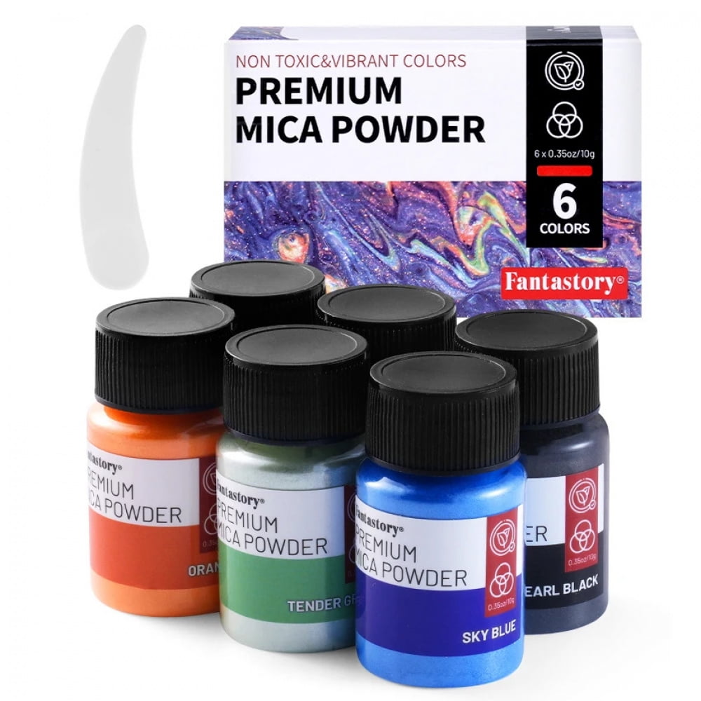 6 Colors Mica Powder, Pigment Powder for Epoxy Resin, Incl. 5 Jars ...