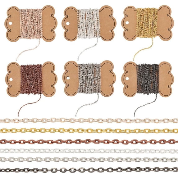 6 Colors Necklace Chains for Jewelry Making 32yard Iron Cable Chains ...