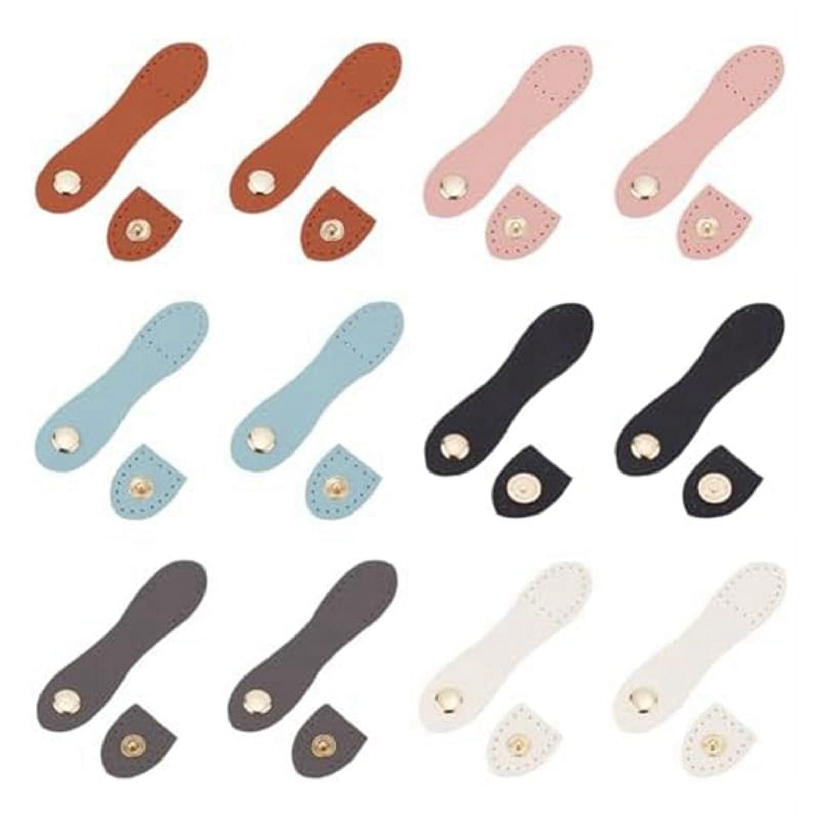 6 Colors PU Leather Purse Sew on Snap Buckle, 12 Sets Sew on PU Leather ...