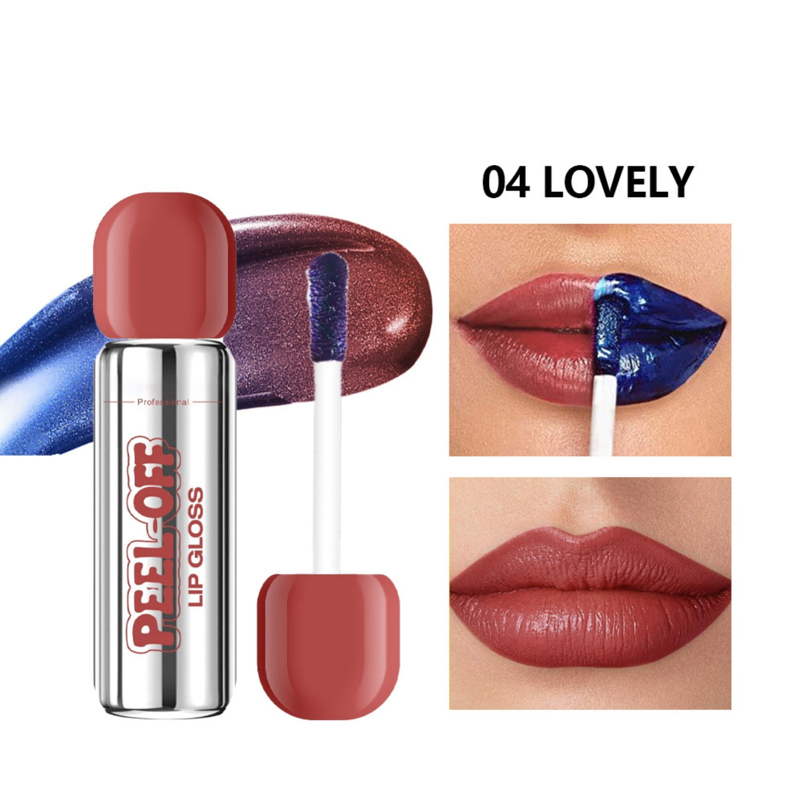 6 Colors Peel Off Lip Stain Color Lip Gloss Lip Tint Long Lasting ...
