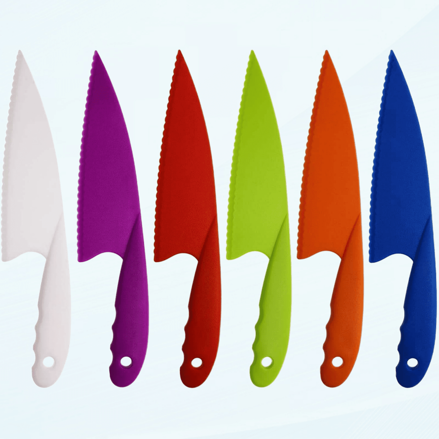 6 Colors Plastic Kitchen Knife Set Nylon Knife Children Safety Cooking ...