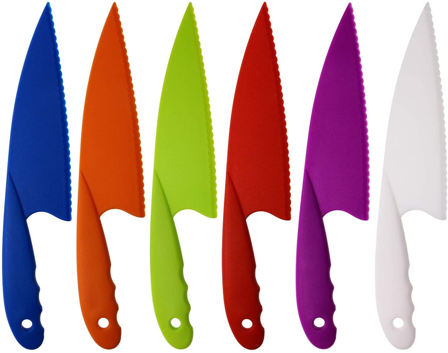 6 Colors Plastic Kitchen Knife Set Nylon Knife Children Safety Cooking ...