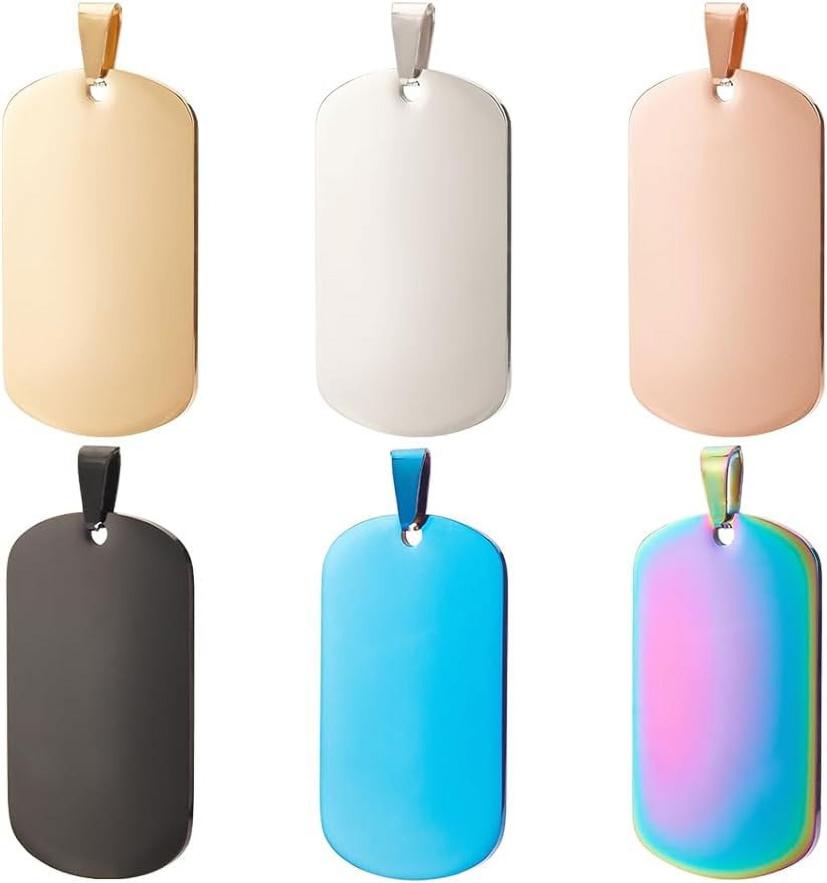 6 Colors Stainless Steel Tag Stamping Blank Rectangle Blank Discs ...