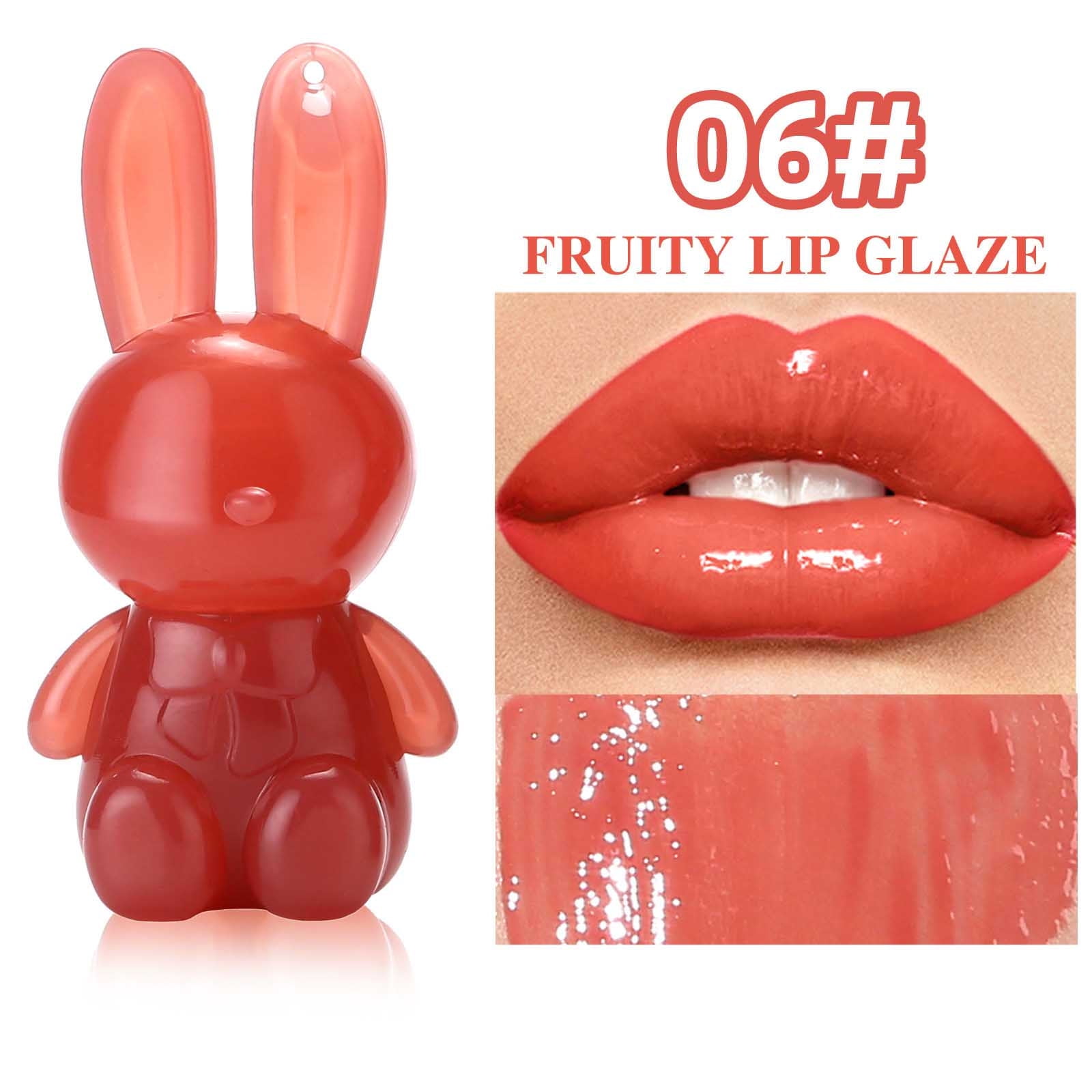 6 Colors Velvet Matte Liquid Lipstick set, Cute Rabbit Lip Glaze 2 in 1 ...