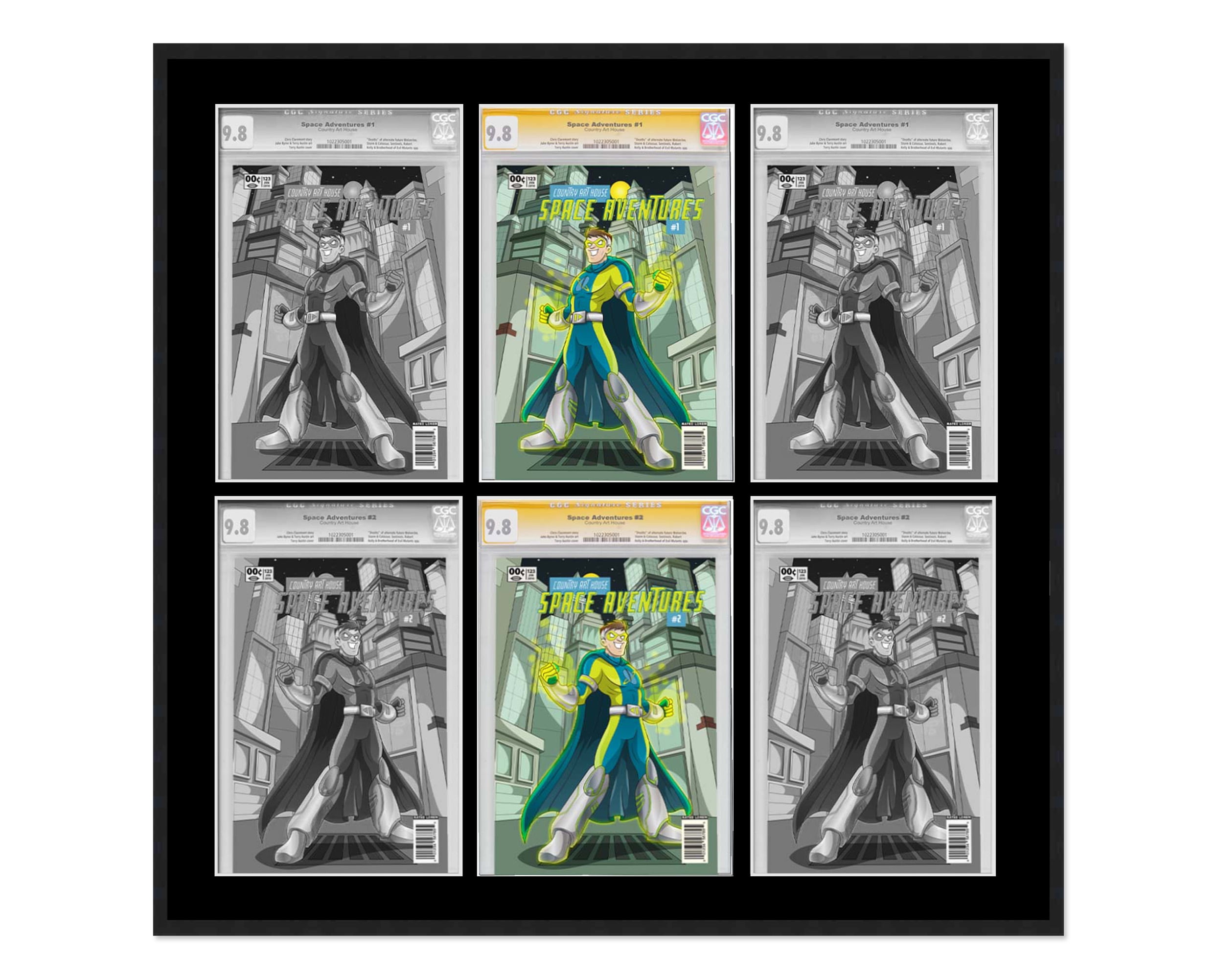 6 Comic Book Frame Black Collage Comic Book Frame with Black Mat to ...