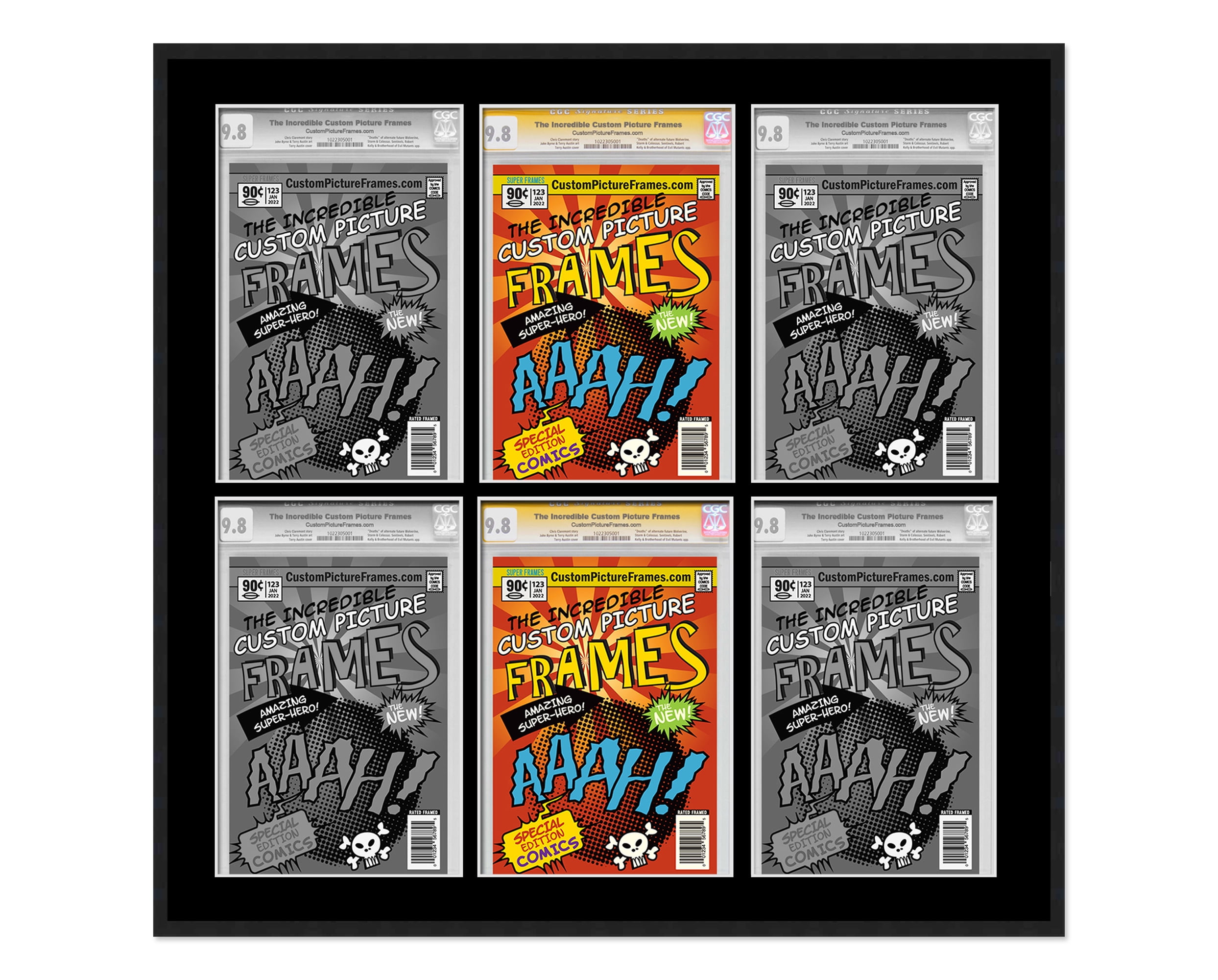 6 Comic Book Frame Black Collage Comic Book Frame with Black Mat to ...