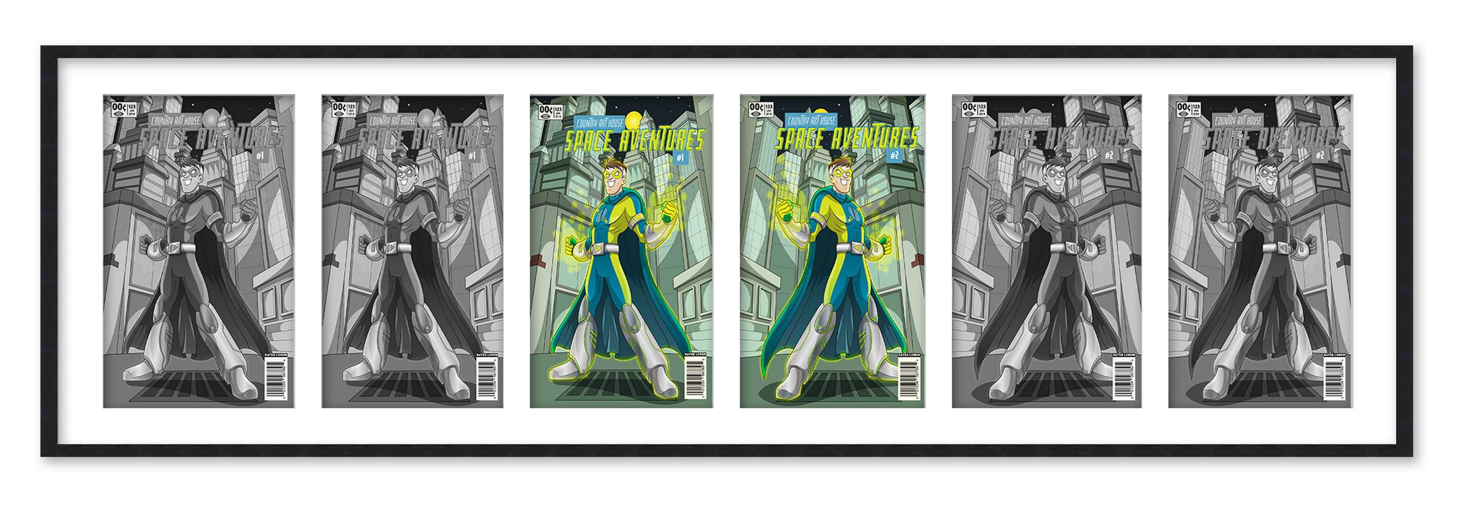 6 Comic Book Frame Black Collage Comic Book Frame with White Mat to ...