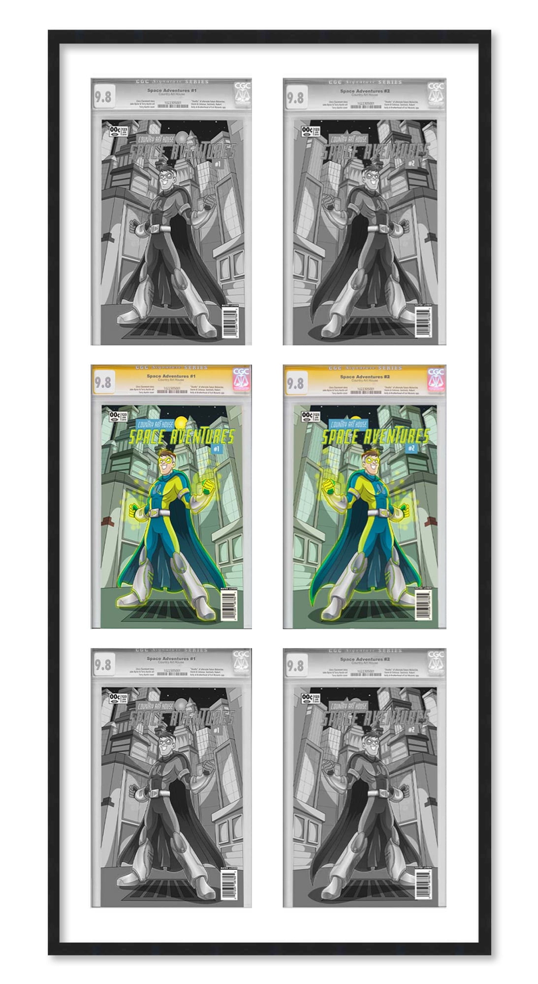 6 Comic Book Frame Black Collage Comic Book Frame with White Mat to ...