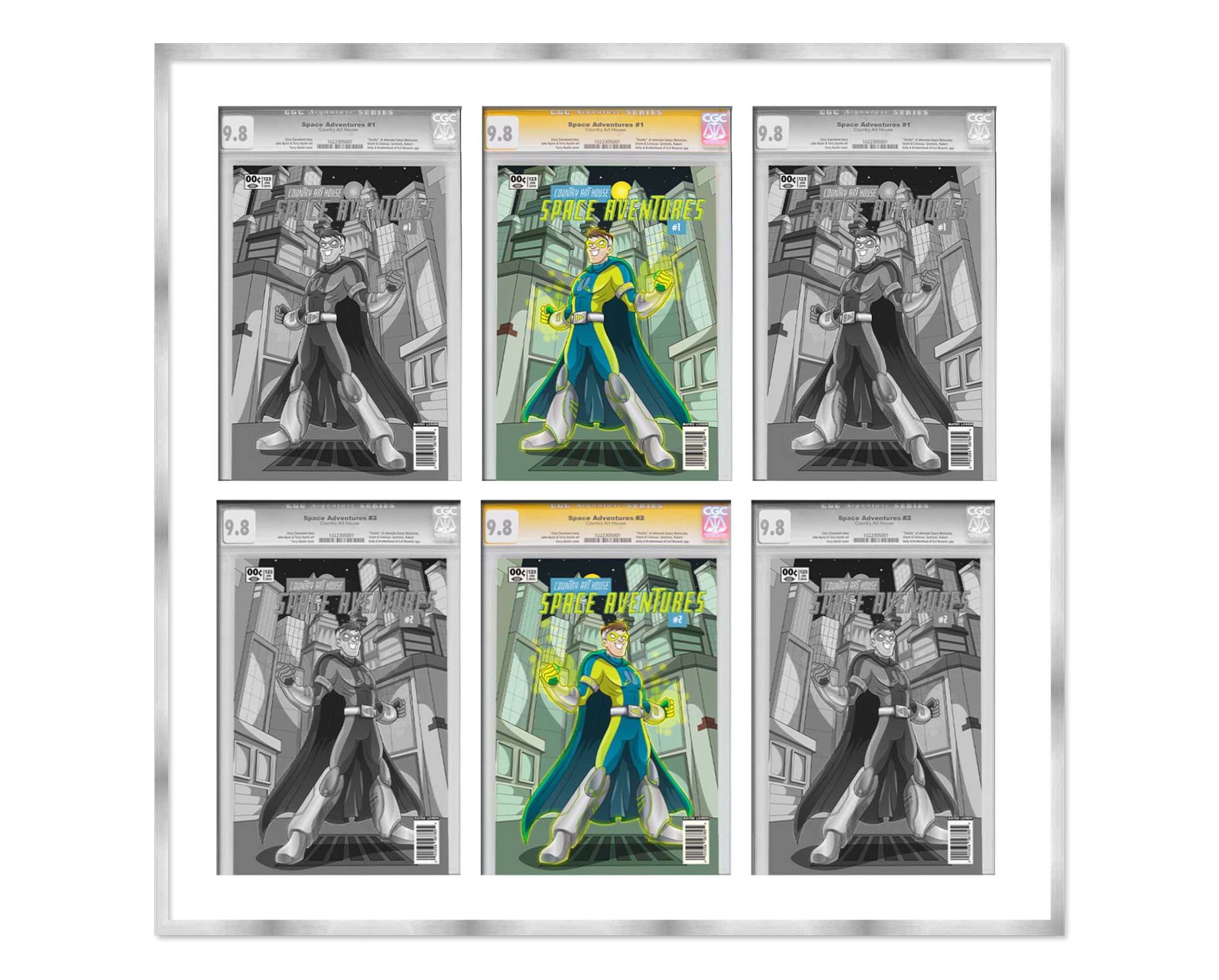 6 Comic Book Frame Silver Collage Comic Book Frame with White Mat to ...